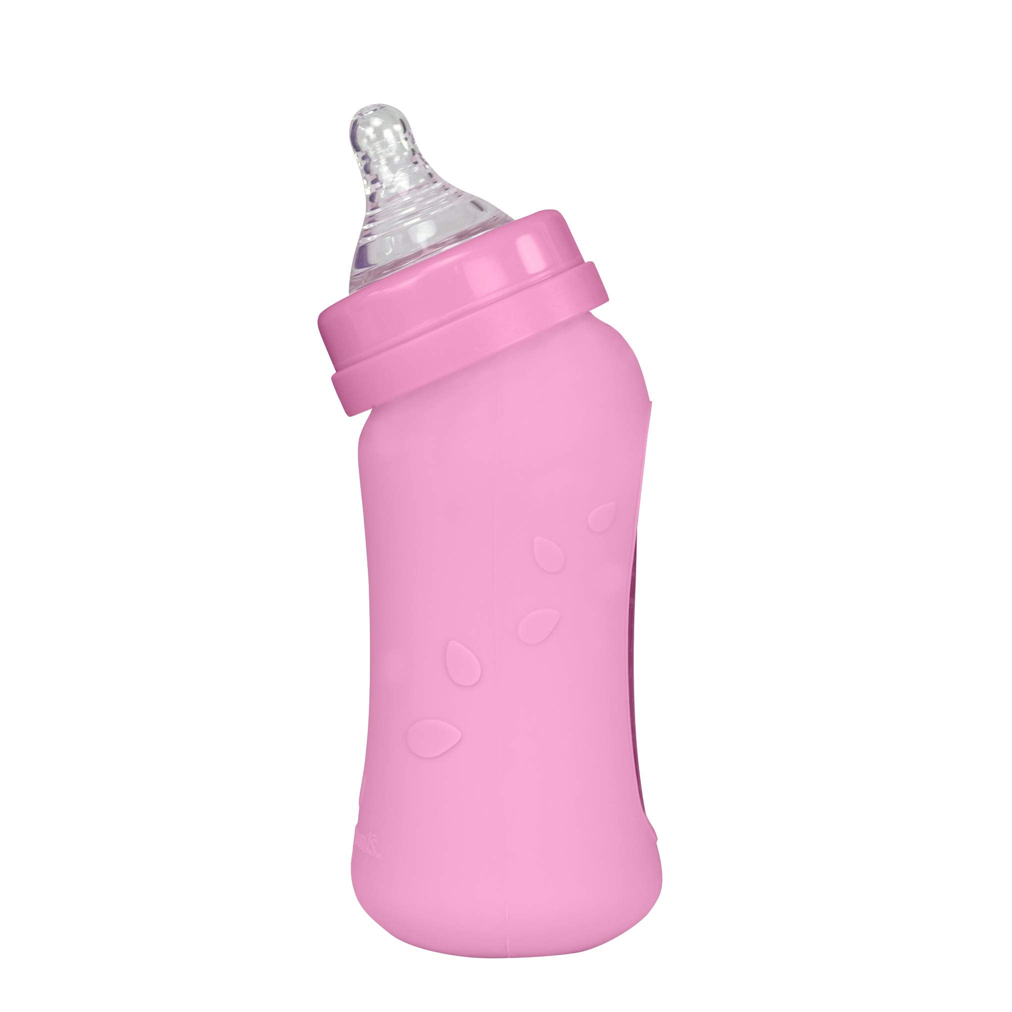 green sprouts Baby Bottle Made from Glass with Silicone Cover | Angled ...