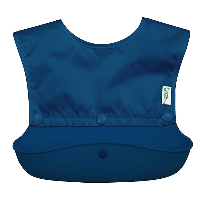 green sprouts Snap & Go Silicone Food-Catcher Bib | Soft, Waterproof ...
