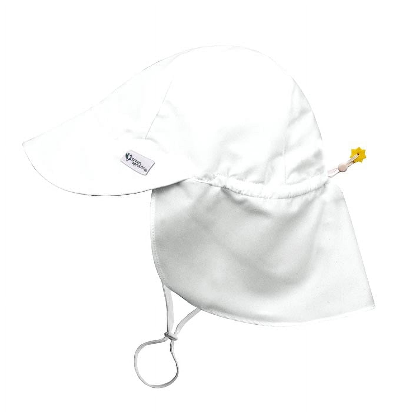 green sprouts UPF50+ Eco Flap Hat-White-0-6mo - Walmart.com