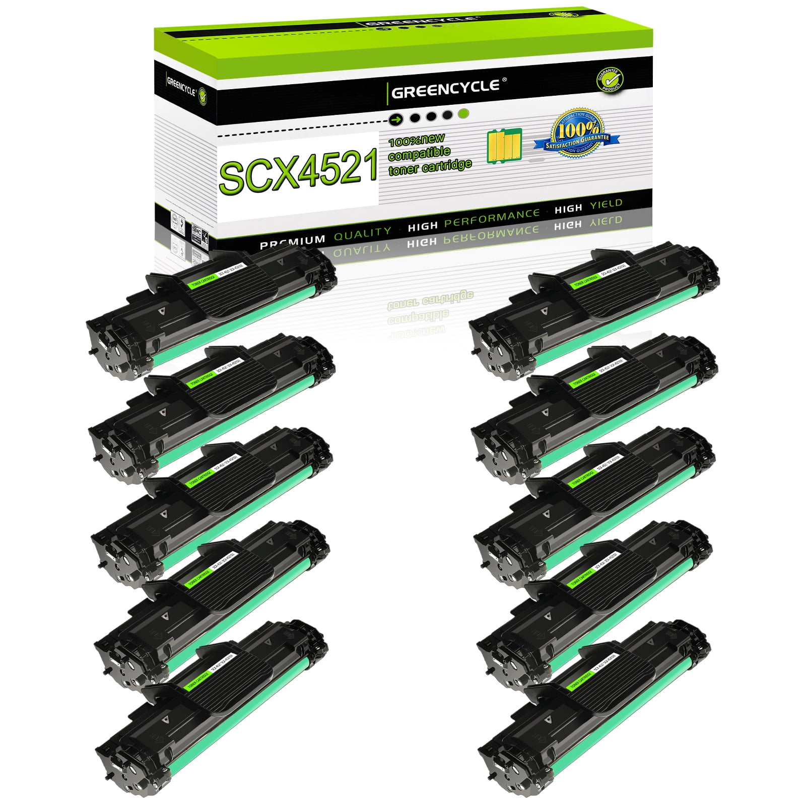 greencycle 10-Pack SCX-4521 Black Compatible Toner Cartridge ...