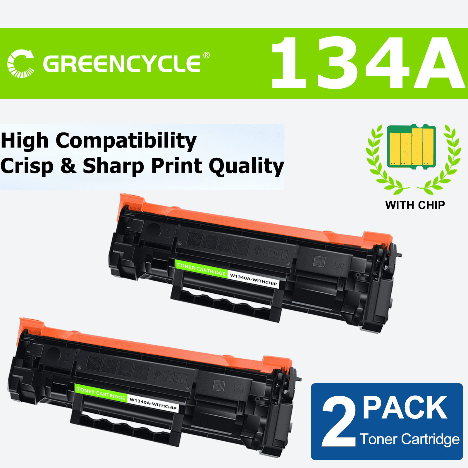 greencycle 134A Toner Cartridge Replacement Compatible for HP 134A Black Toner Cartridge Work ...