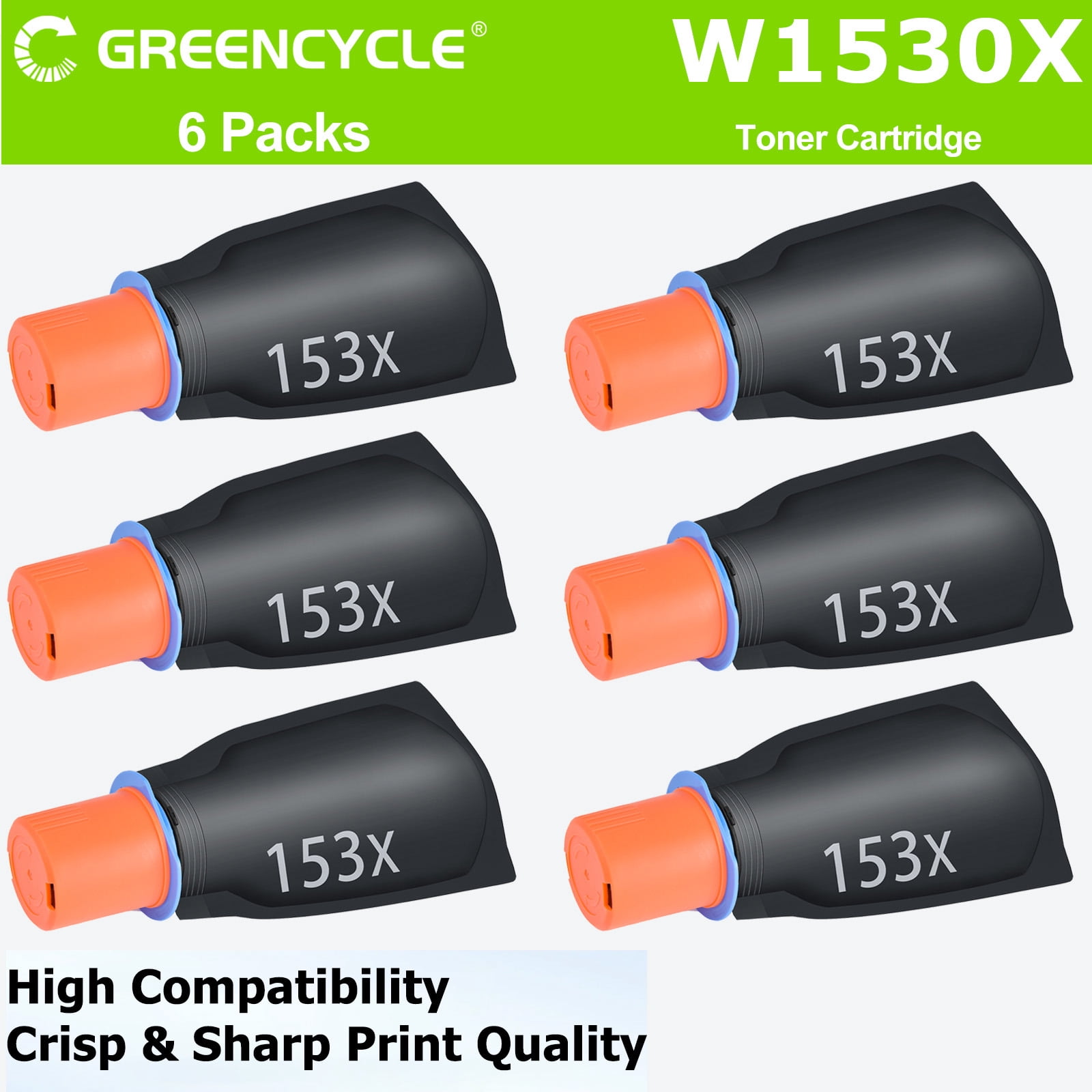 greencycle 153X Black Toner Cartridge Replacement Compatible for HP ...