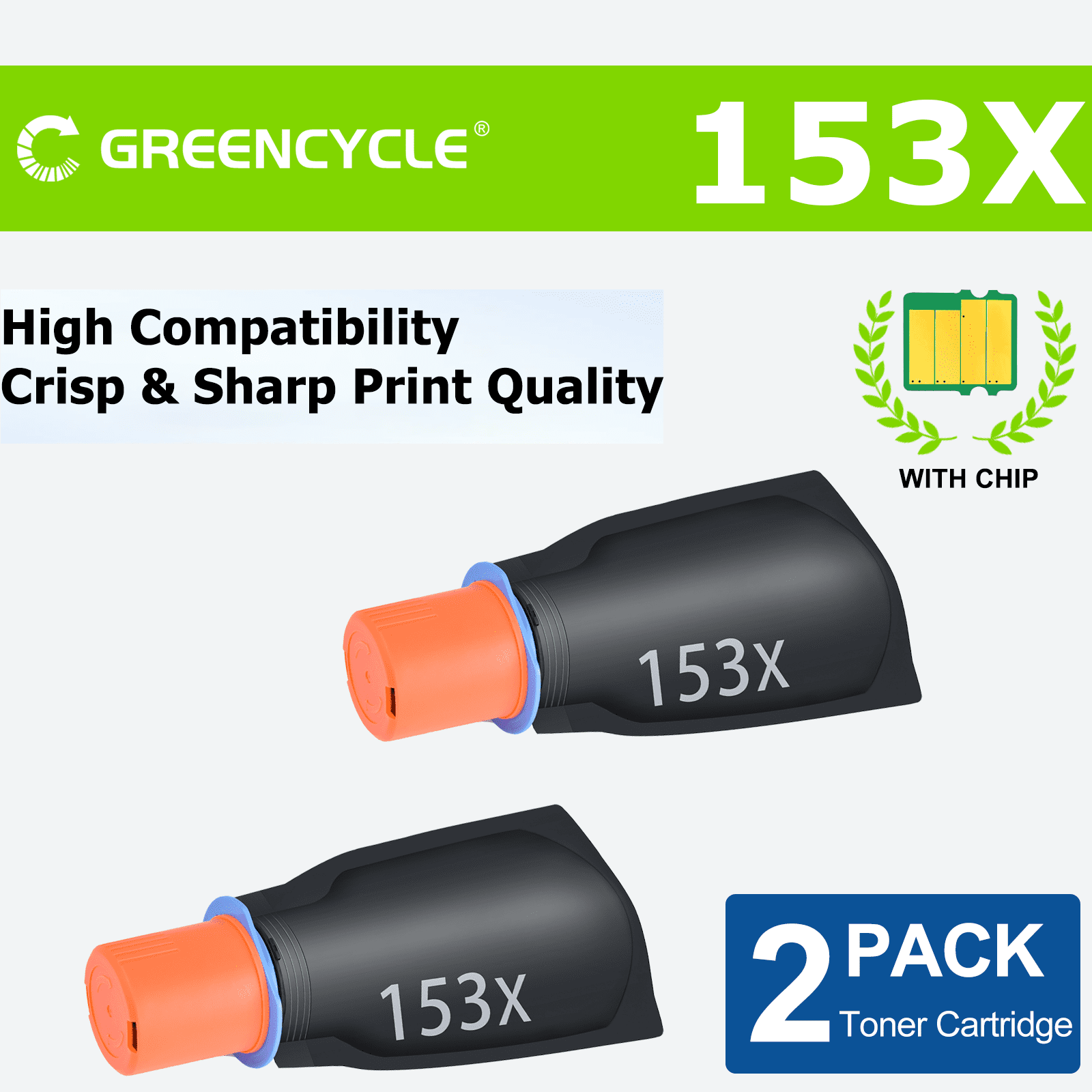 greencycle 153X Compatible Black Toner Reload Kit Replacement for HP ...