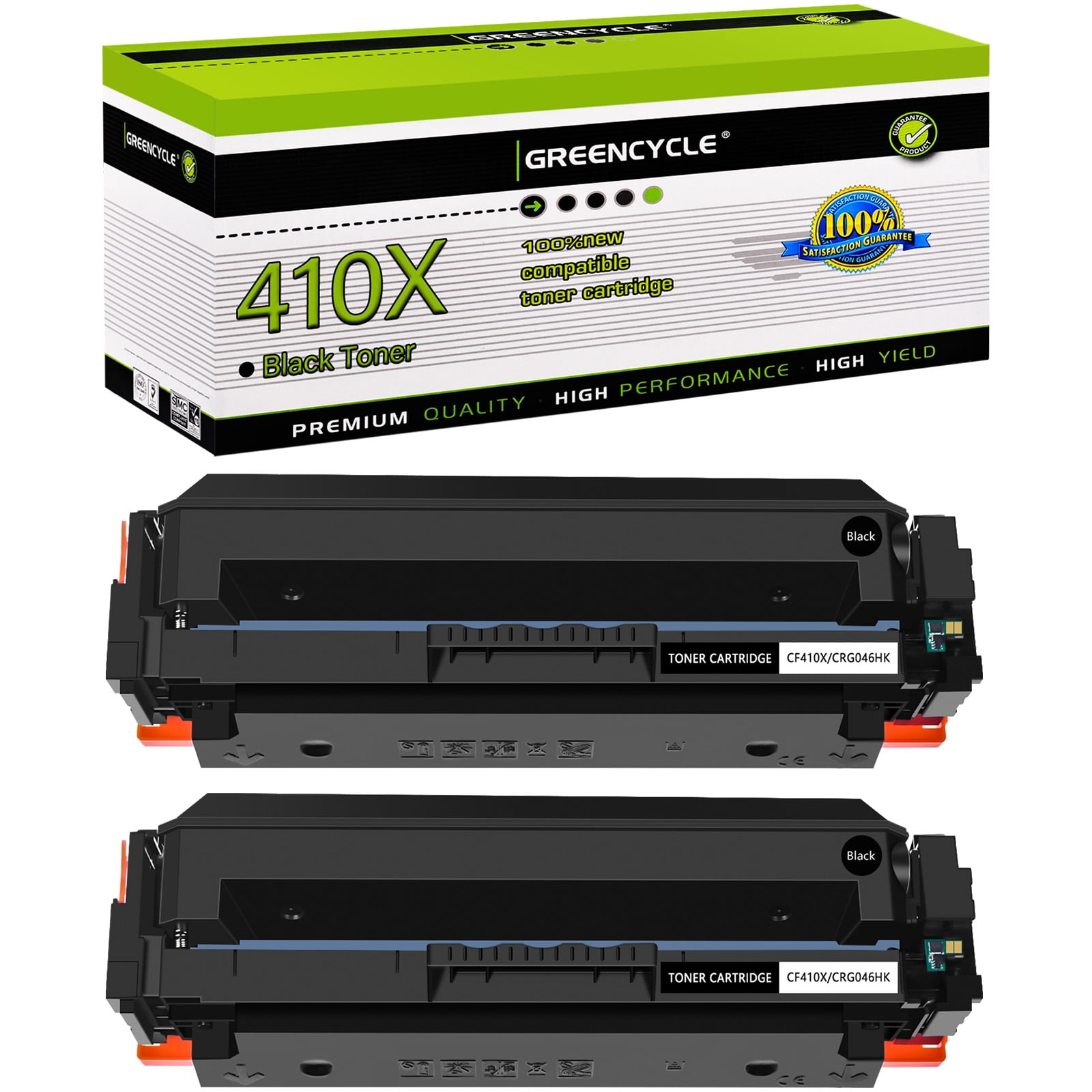 greencycle 2 Pack Compatible Toner Cartridge Replacement for HP 410A ...