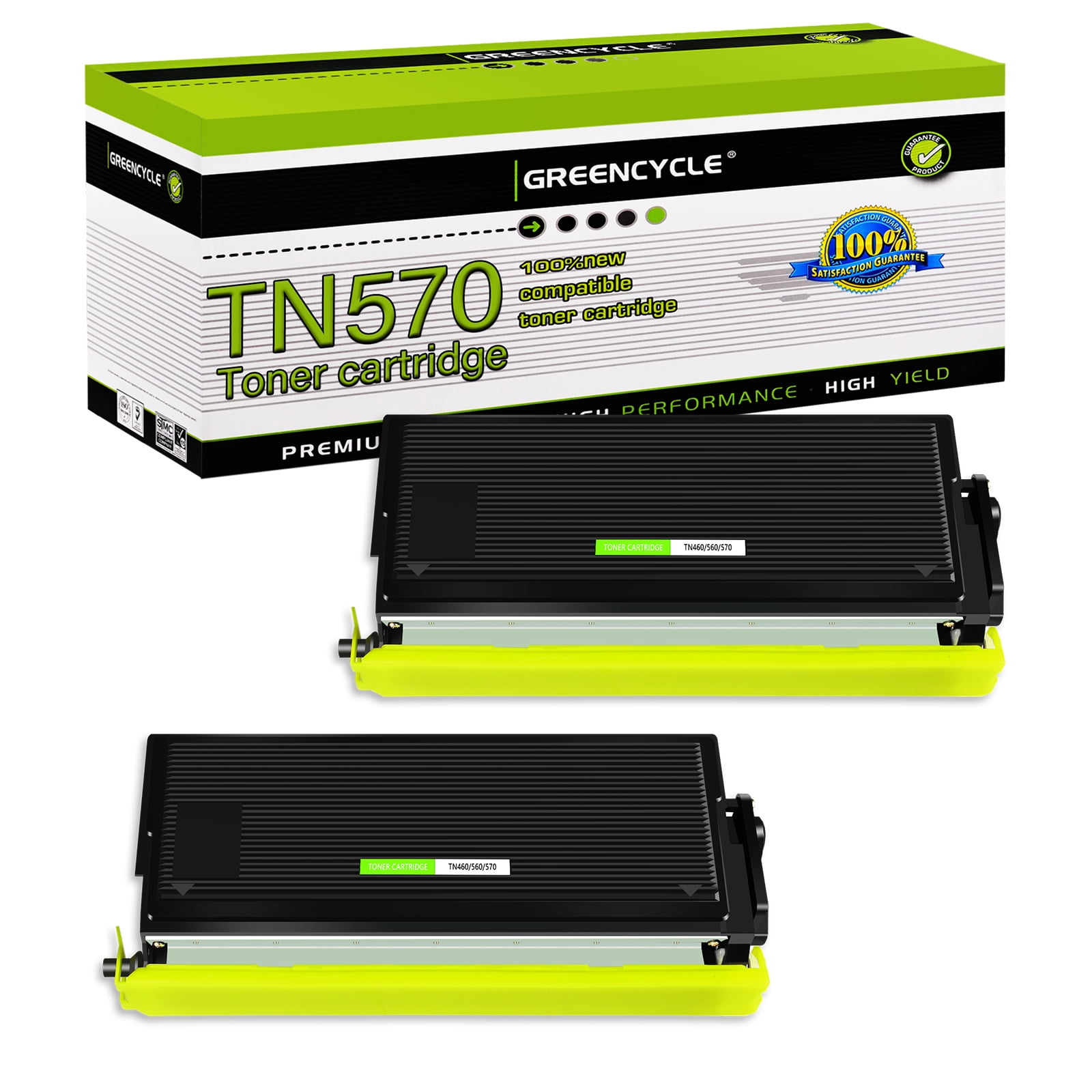 greencycle 2 Pack TN570 High Yield Black Toner Cartridge Replacement ...