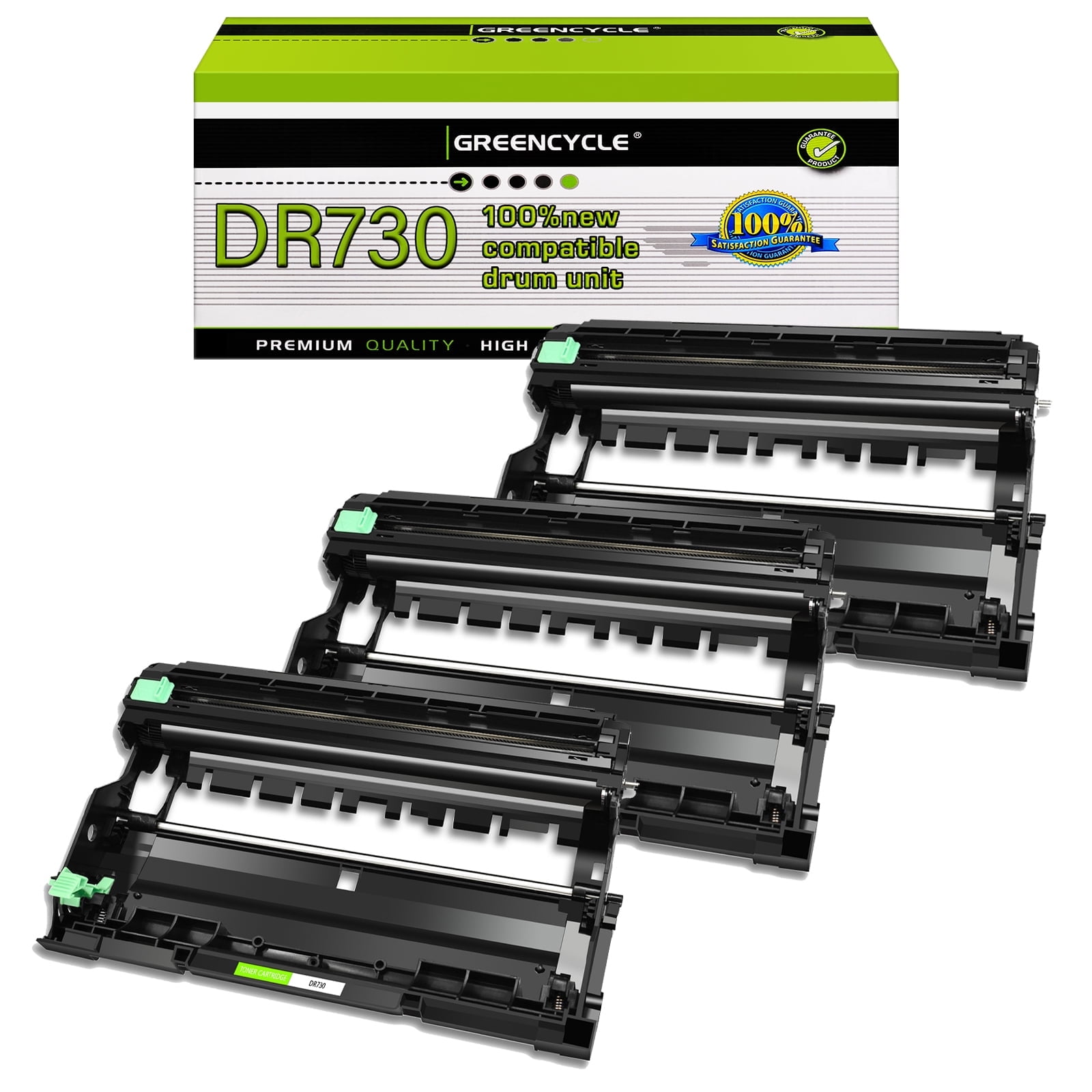 greencycle 3 Pack DR730 Drum Unit Compatible for Brother DR730 dr-730 Drum Work with MFC-L2710DW ...