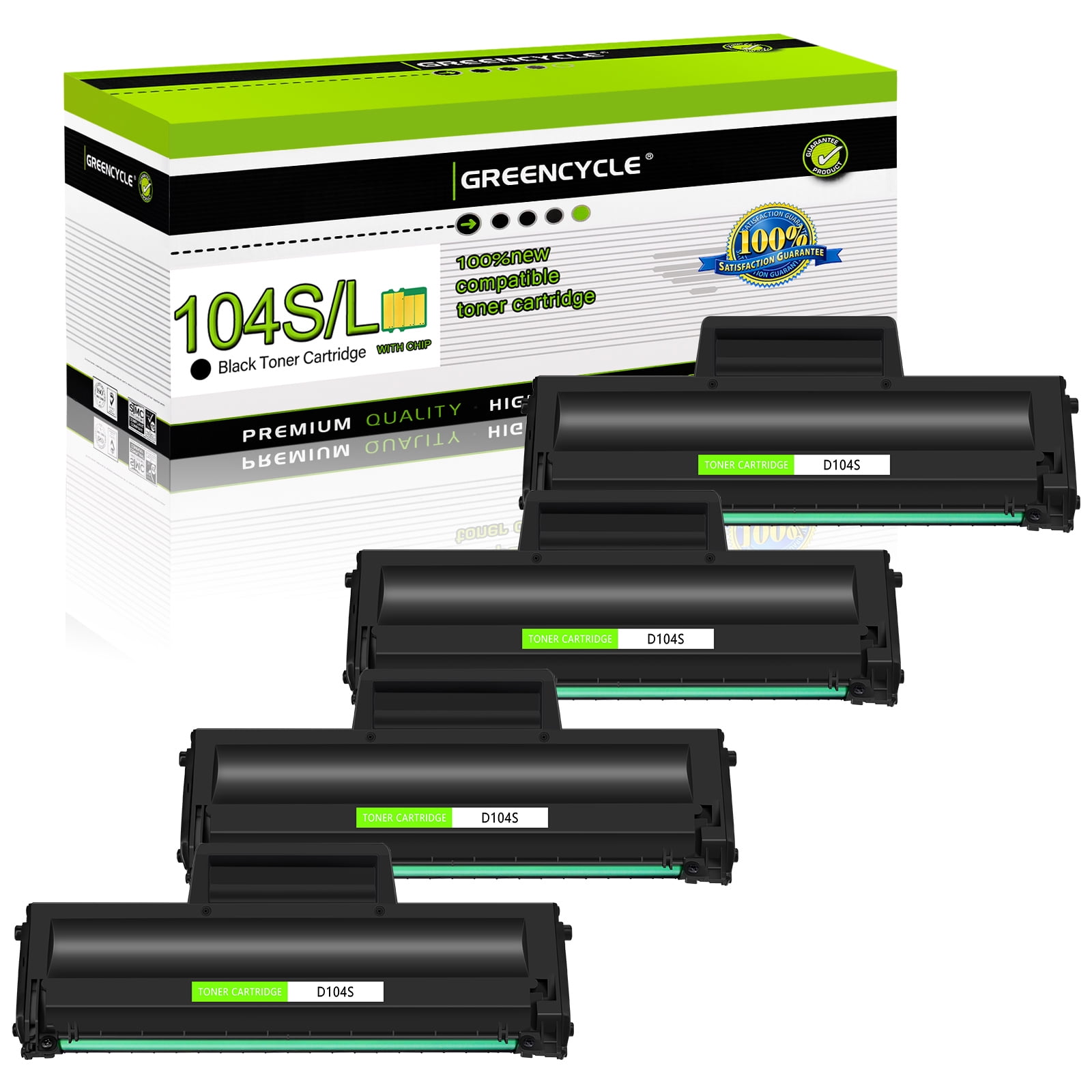 greencycle 4 Pack MLT-D104L Compatible Toner Cartridge Replacement for ...