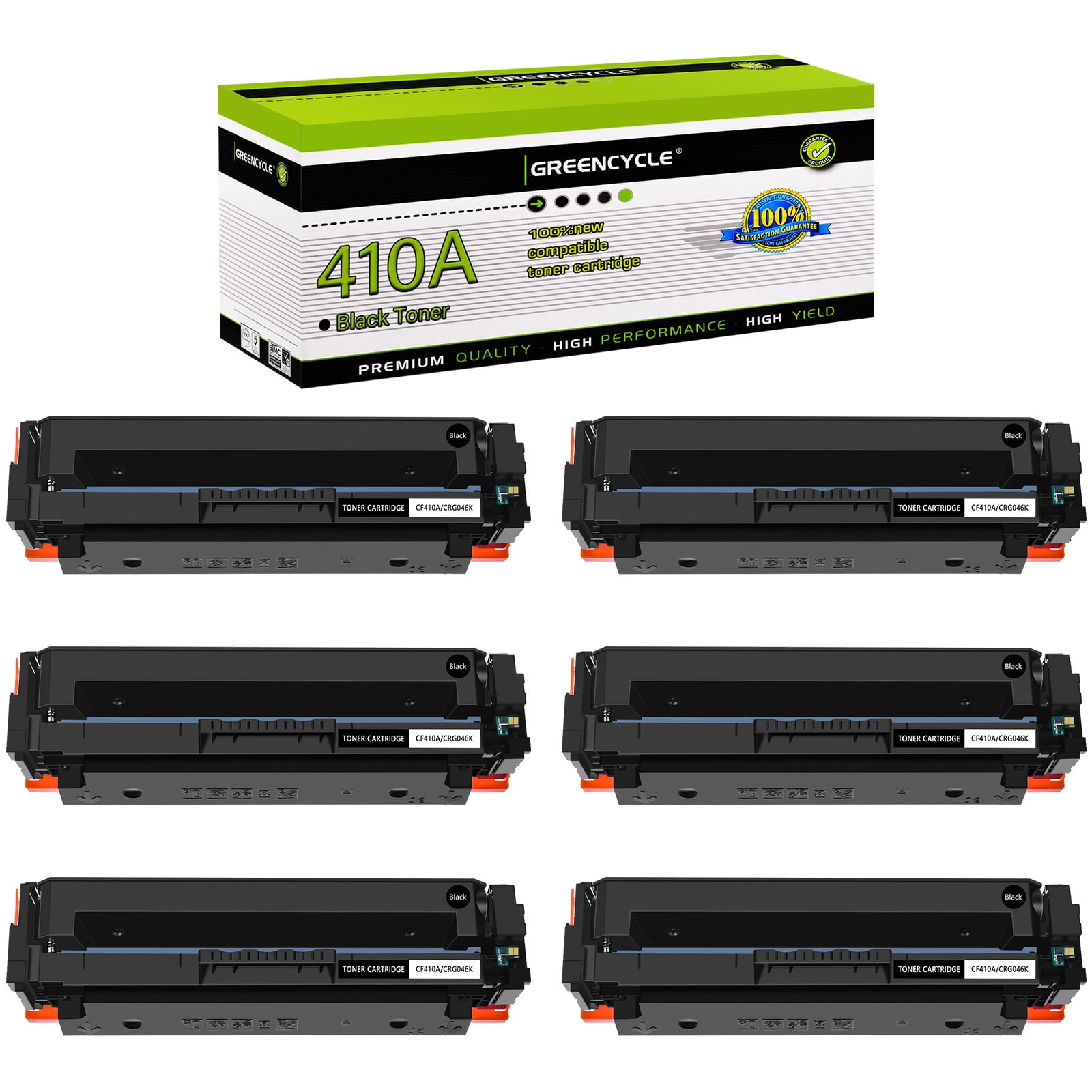 greencycle 6 Pack Compatible Toner Cartridge Replacement for HP 410A ...