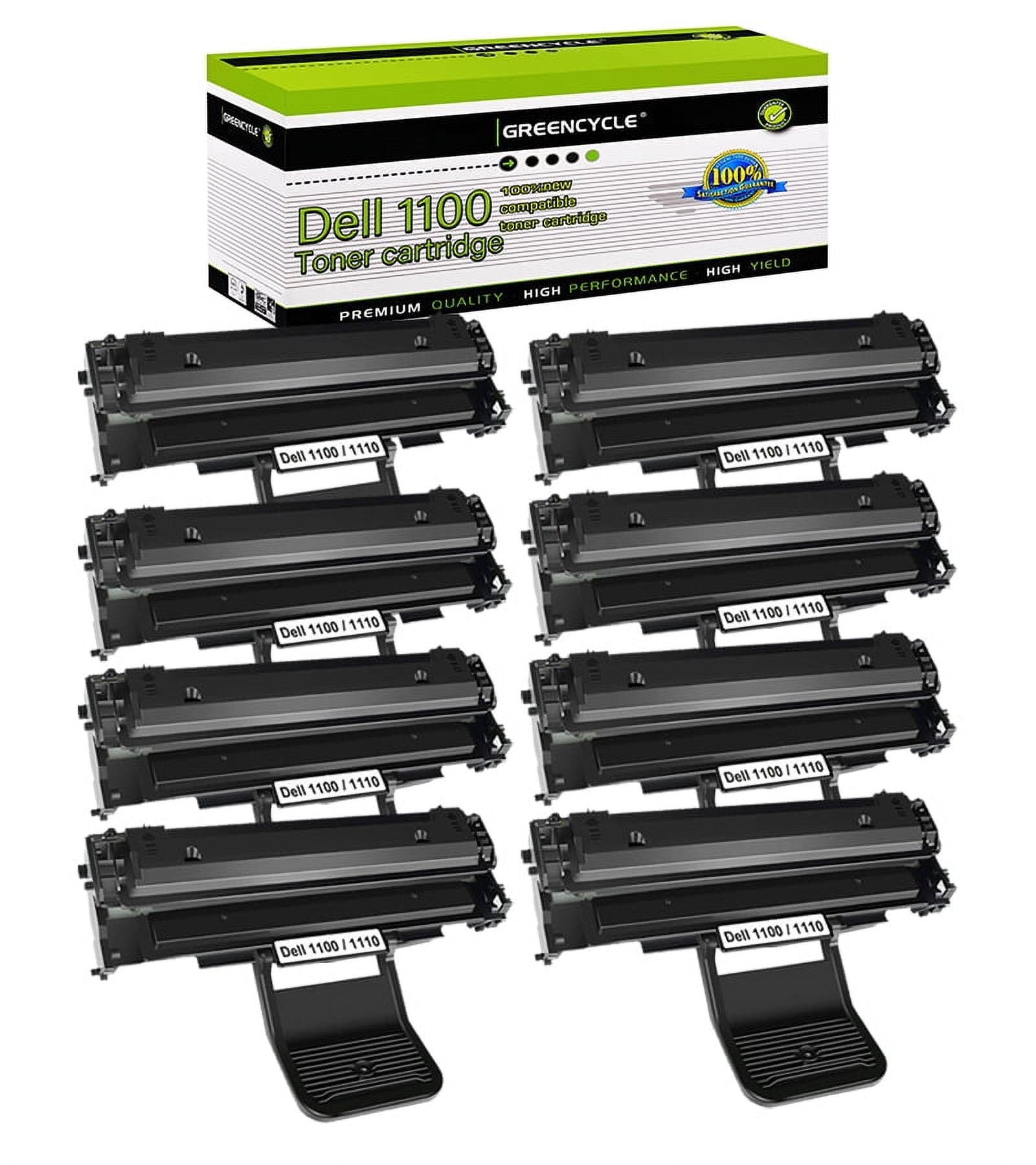 greencycle 8 Pack Black Toner Cartridge Replacement Compatible for Dell 1100 1110 1100 (310-6640 ...
