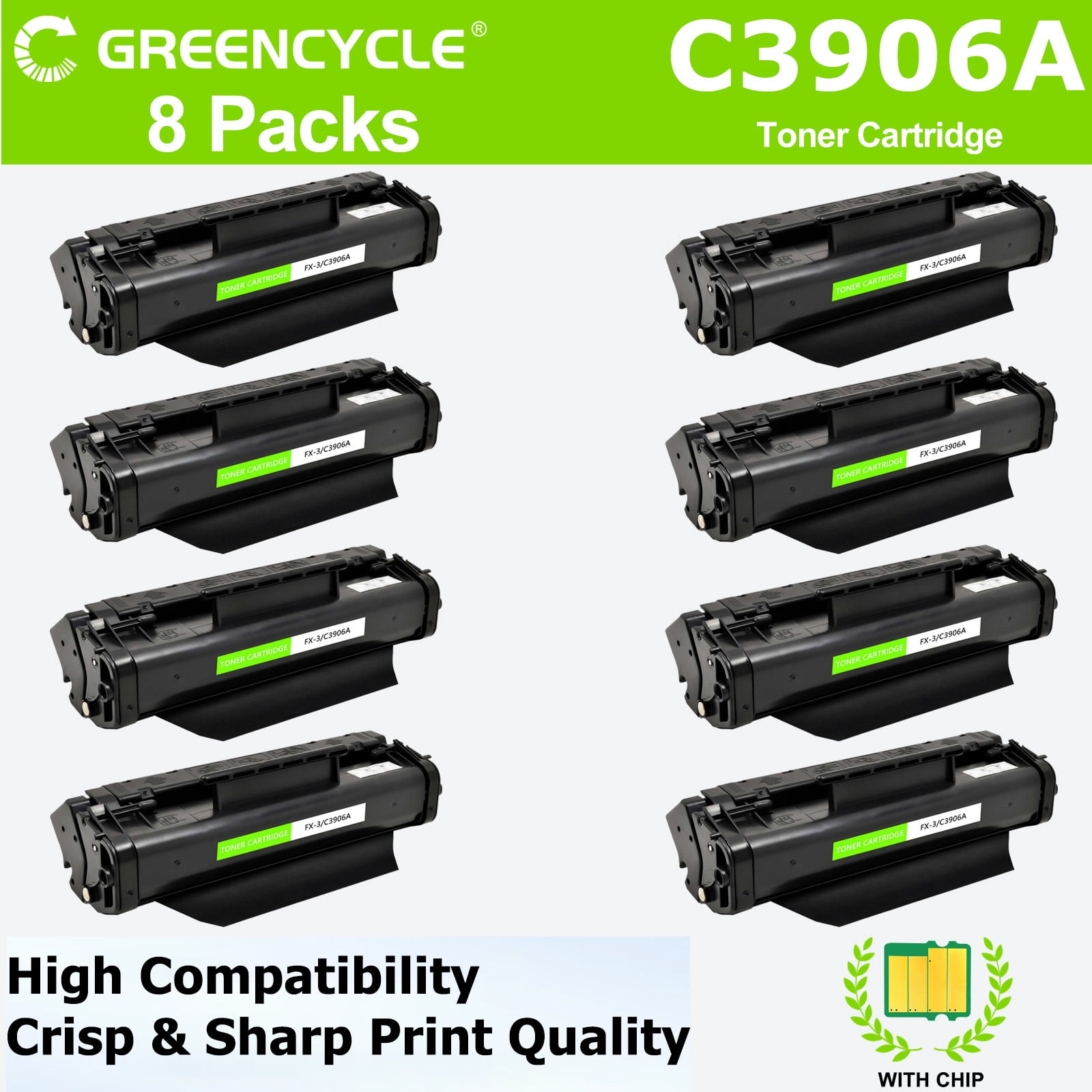 greencycle C3906A Toner Cartridge Replacement Compatible for HP 06A Work with Laser Jet 5L ...