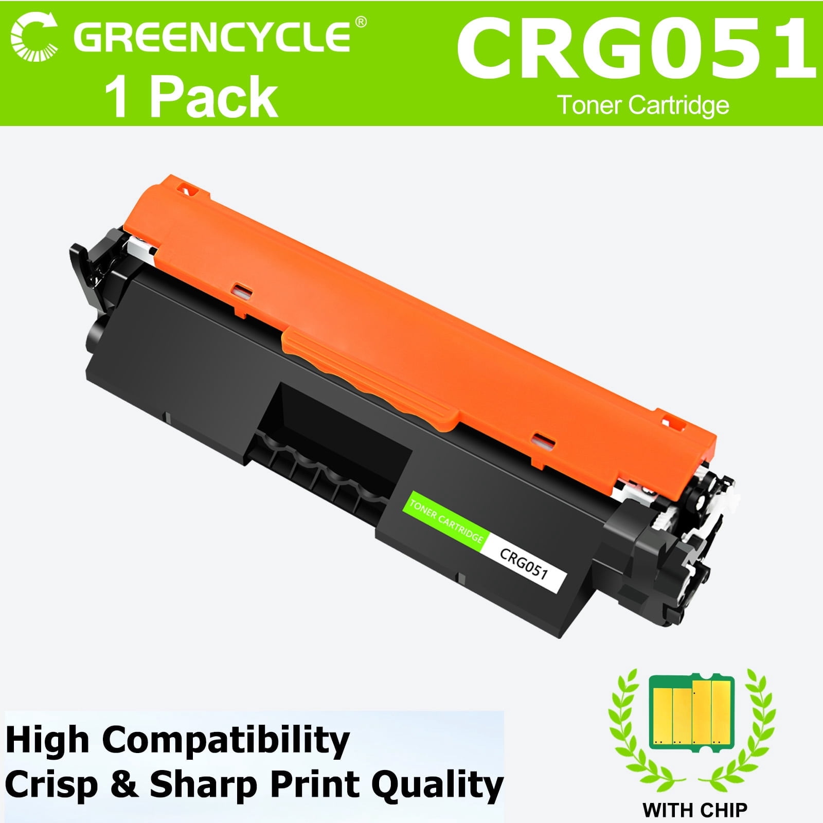 greencycle CRG051 Black Toner Cartridge Replacement Compatible for ...