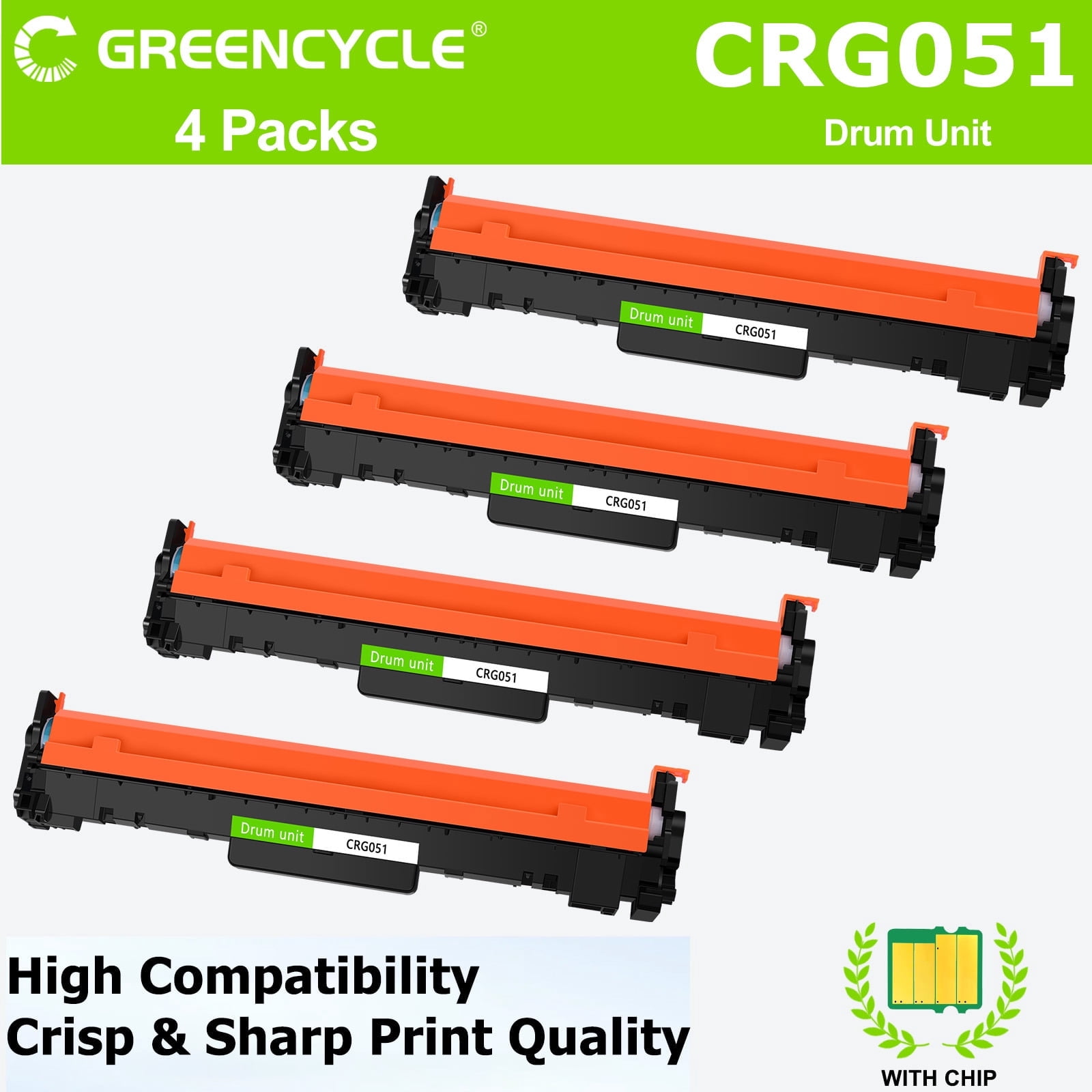 greencycle CRG051 Drum Unit Replacement Compatible for Canon 051 Drum ...