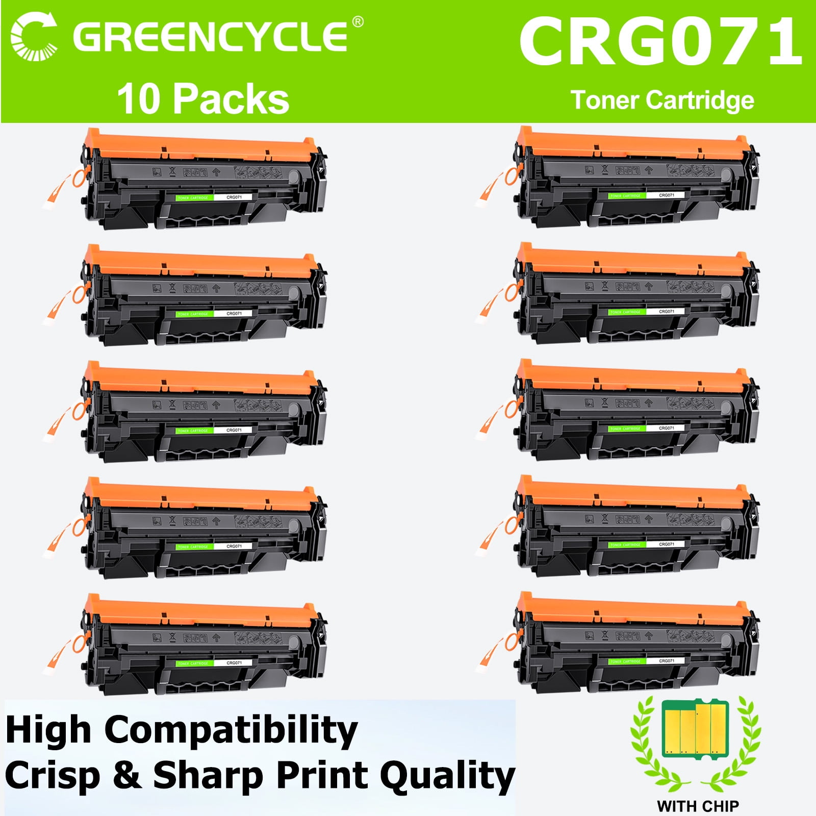greencycle CRG071 With Chip Toner Cartridge Replacement Compatible for ...
