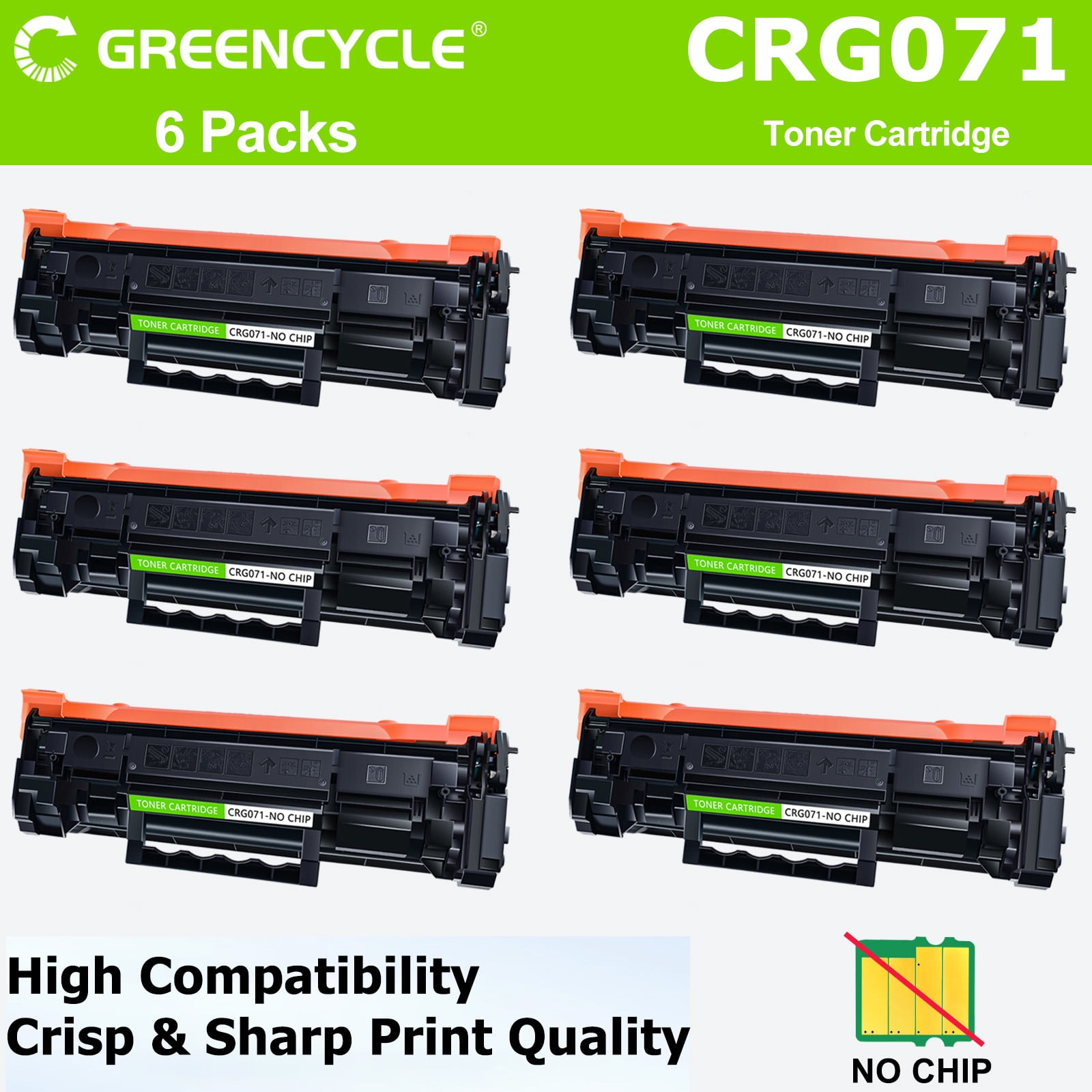 greencycle CRG071 No Chip Toner Cartridge Replacement Compatible for ...