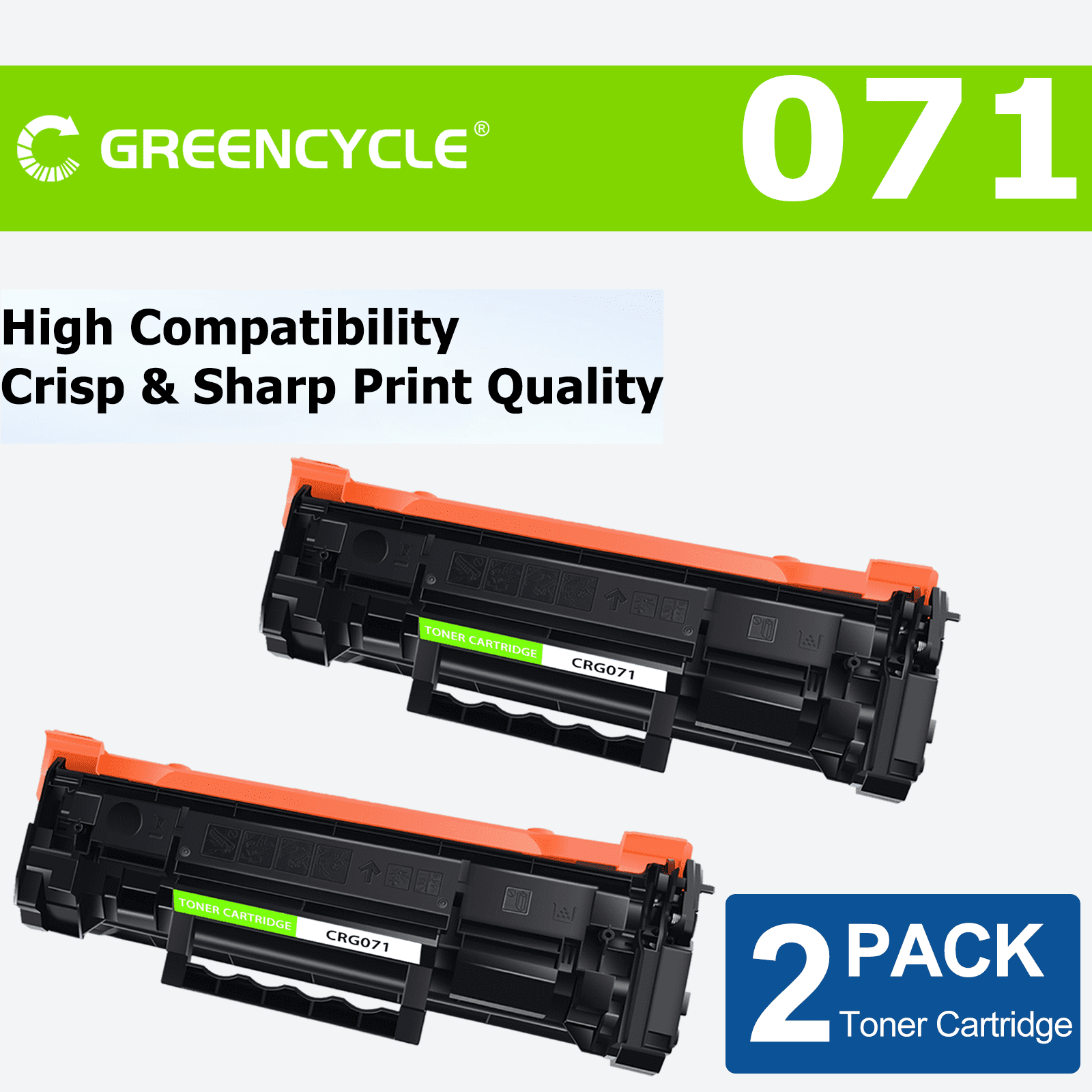 greencycle CRG071 Toner Cartridge Replacement Compatible for CANON 071 ...