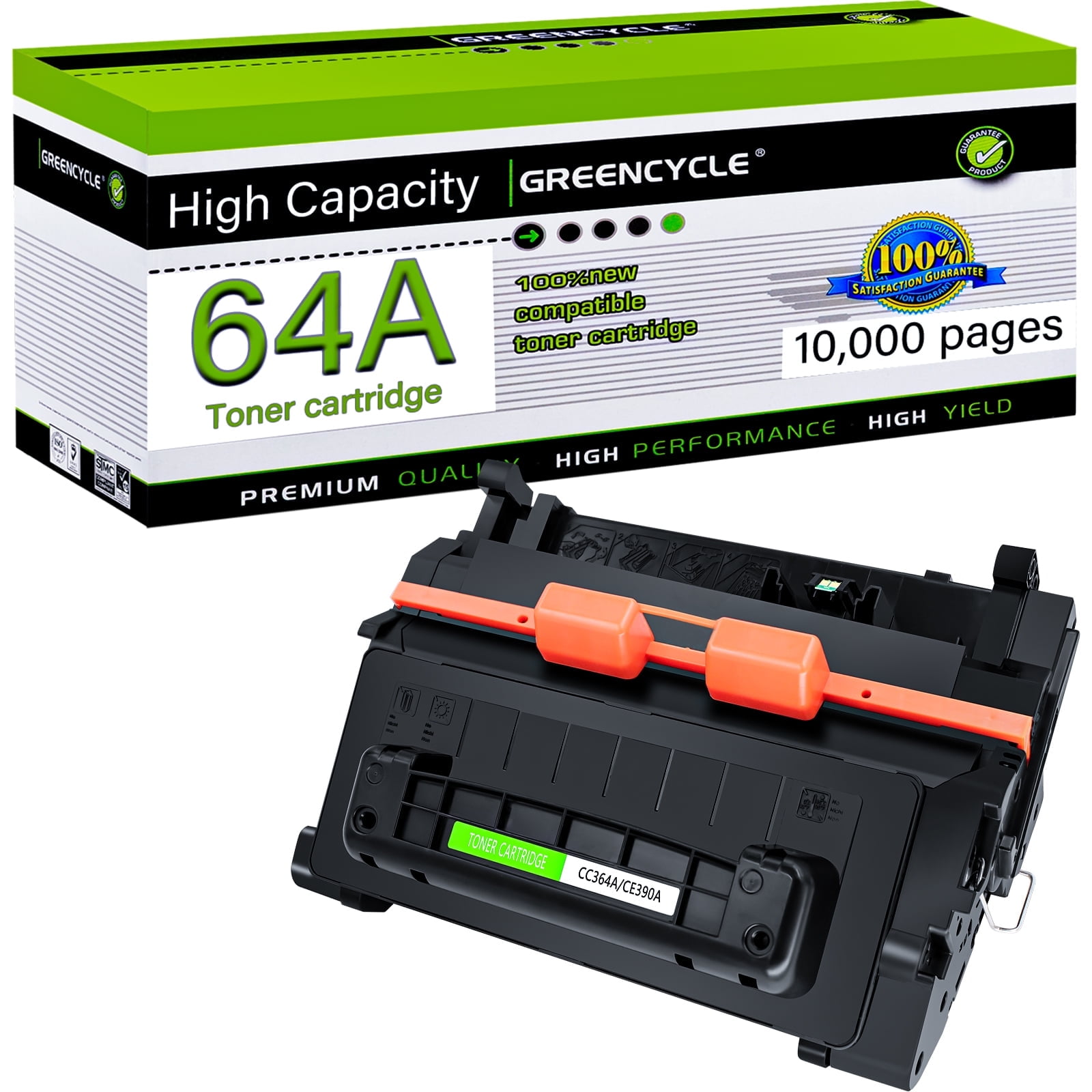 greencycle Compatible Black Toner Cartridge Replacement for HP CC364A ...