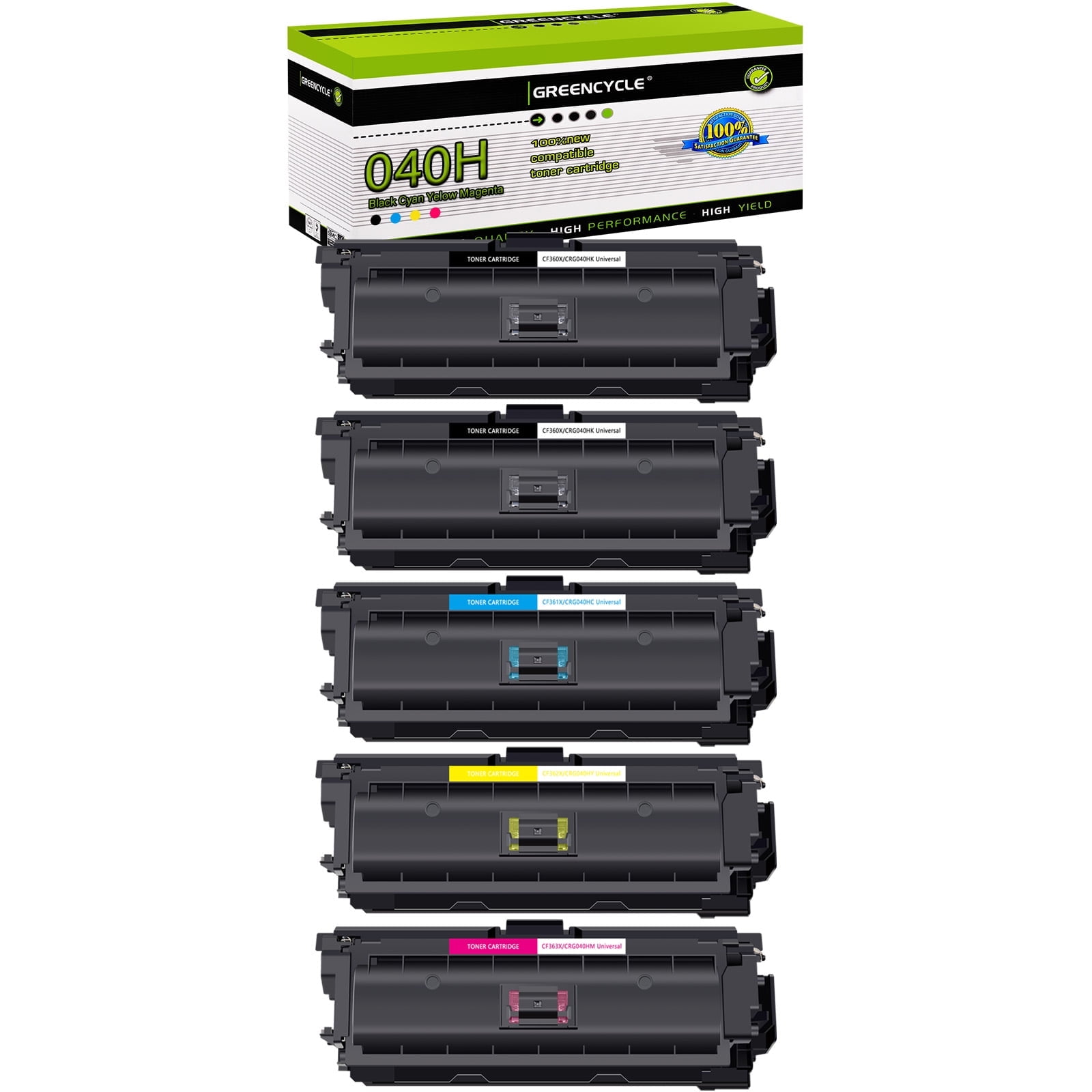 greencycle Compatible Toner Cartridge Replacement for Canon 040 040H CRG040 CRG040H Toner 5 ...