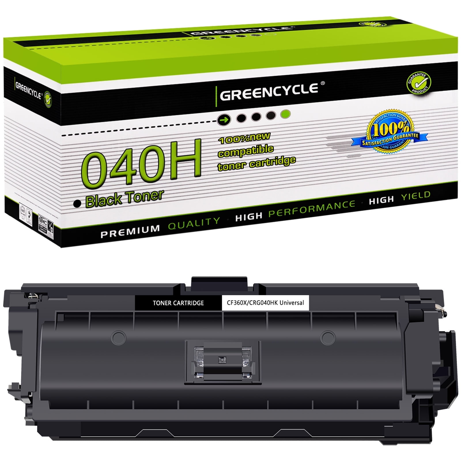 greencycle Compatible Toner Cartridge Replacement for Canon 040 040H CRG040 CRG040H CRG040HBK to ...
