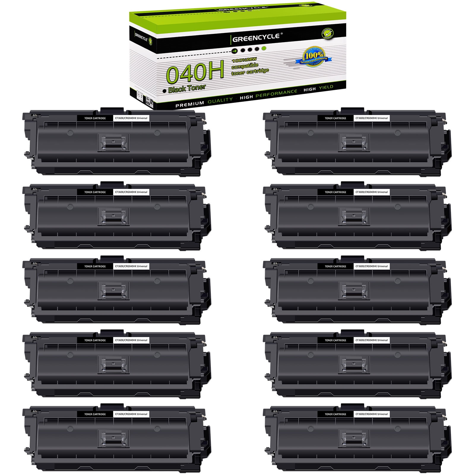 greencycle Compatible Toner Cartridge Replacement for Canon 040 040H CRG040 CRG040H CRG040HBK to ...