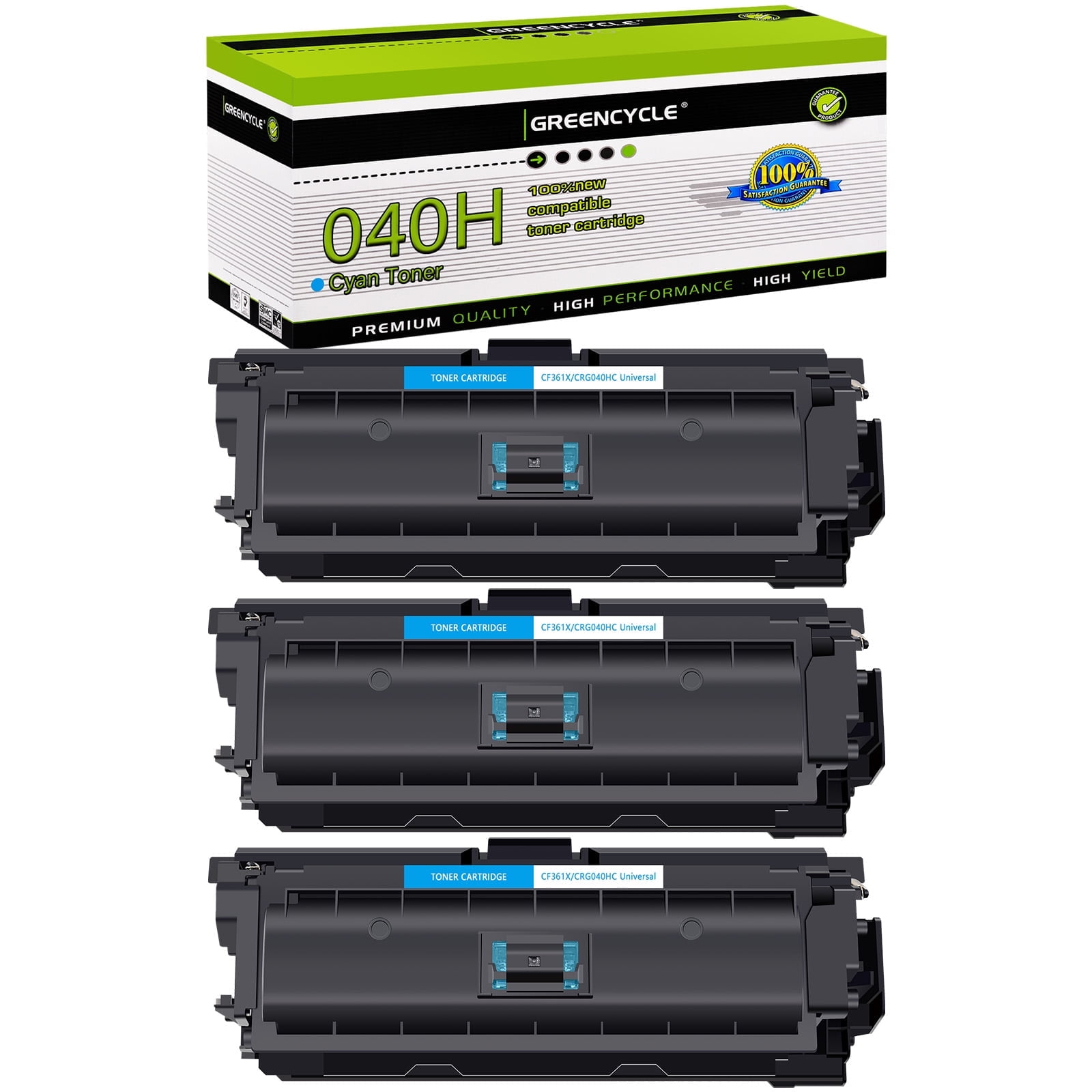 greencycle Compatible Toner Cartridge Replacement for Canon 040 040H CRG040 CRG040H CRG040HC to ...