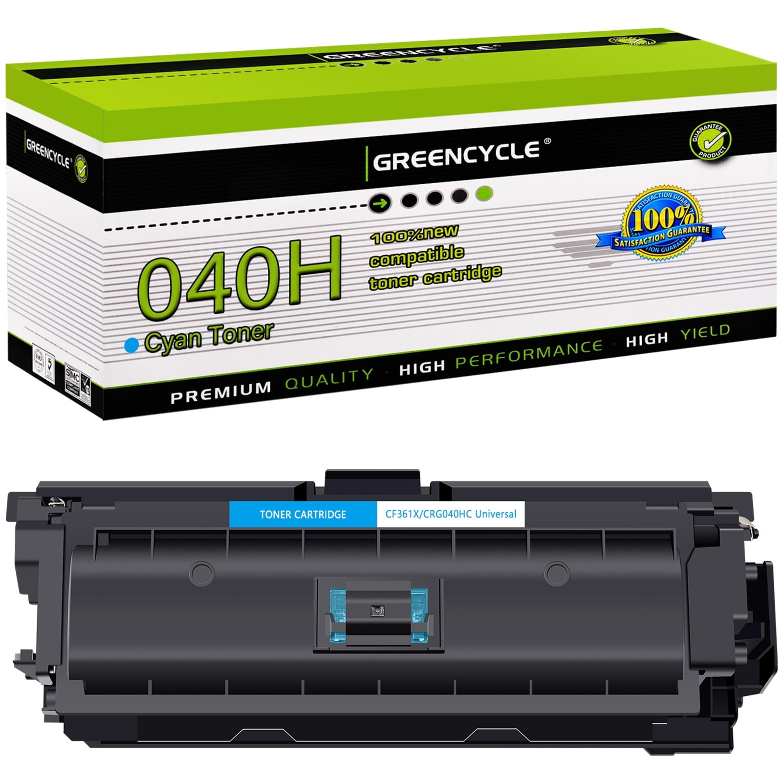 greencycle Compatible Toner Cartridge Replacement for Canon 040 040H CRG040 CRG040H CRG040HC to ...