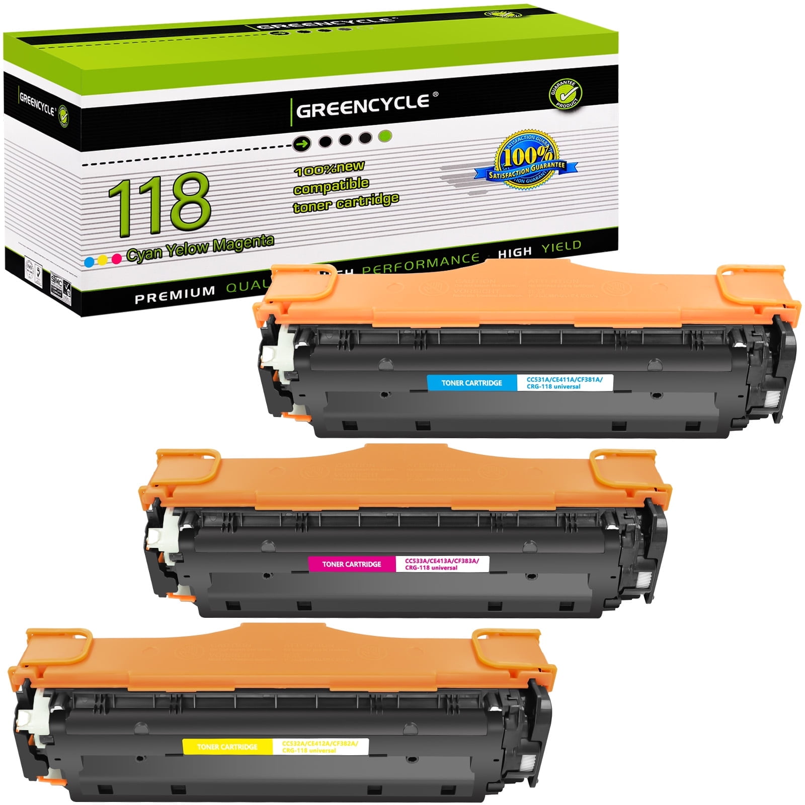 greencycle Compatible Toner Cartridge Replacement for Canon 118 CRG118 Toner 3 packs Set Works ...