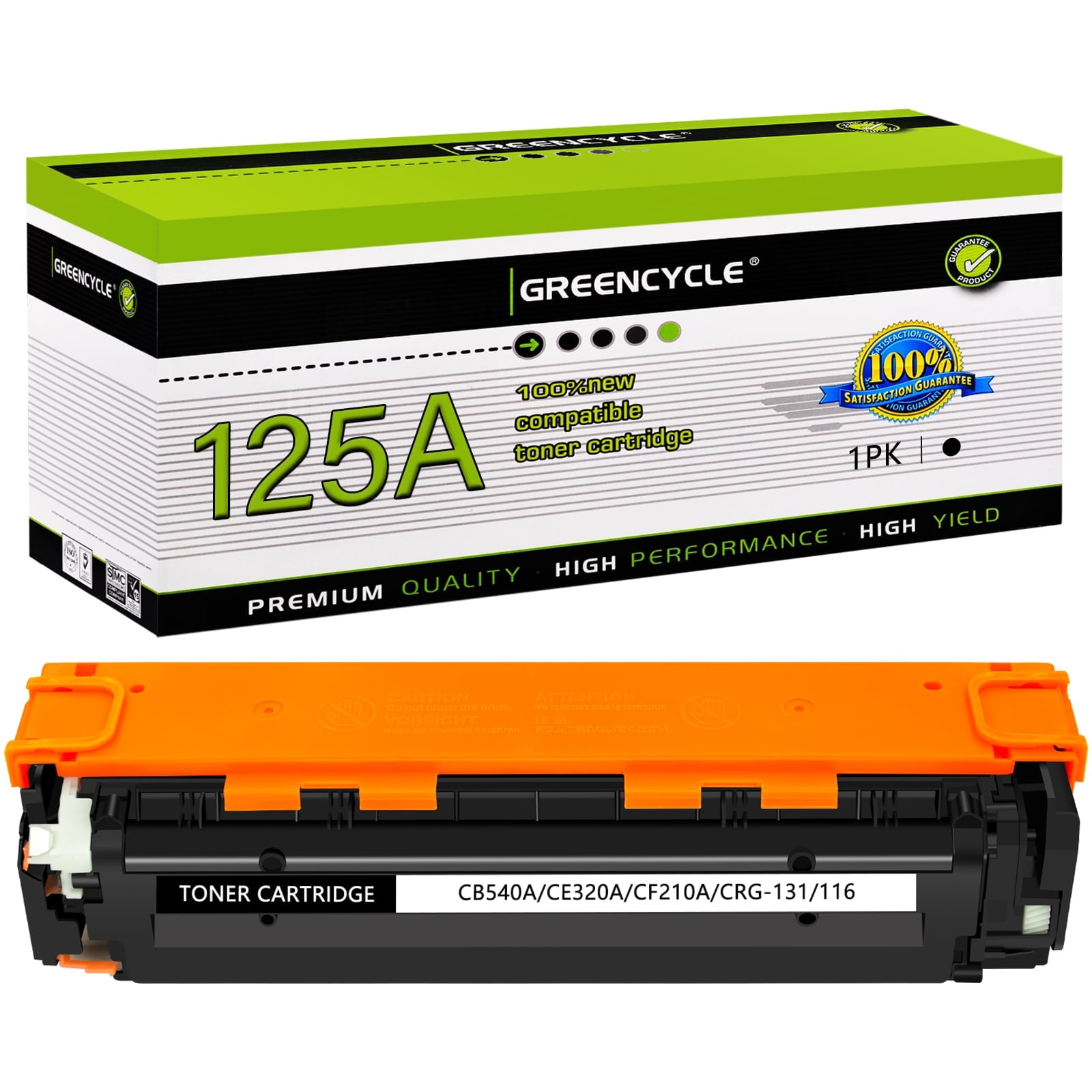 greencycle Compatible Toner Cartridge Replacement for HP 125A CB540A to ...