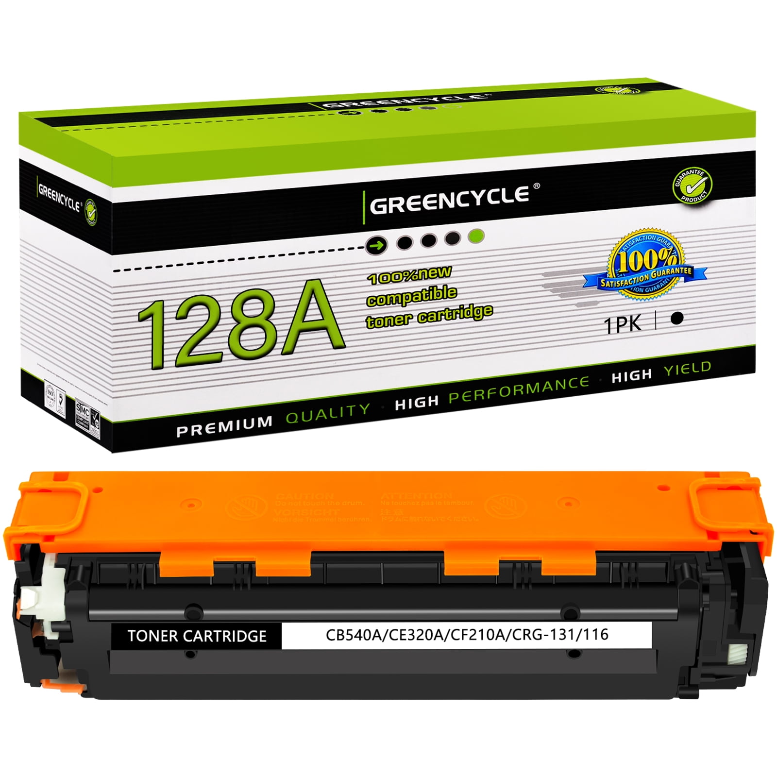 greencycle Compatible Toner Cartridge Replacement for HP 128A CE320A to use in LaserJet Pro ...