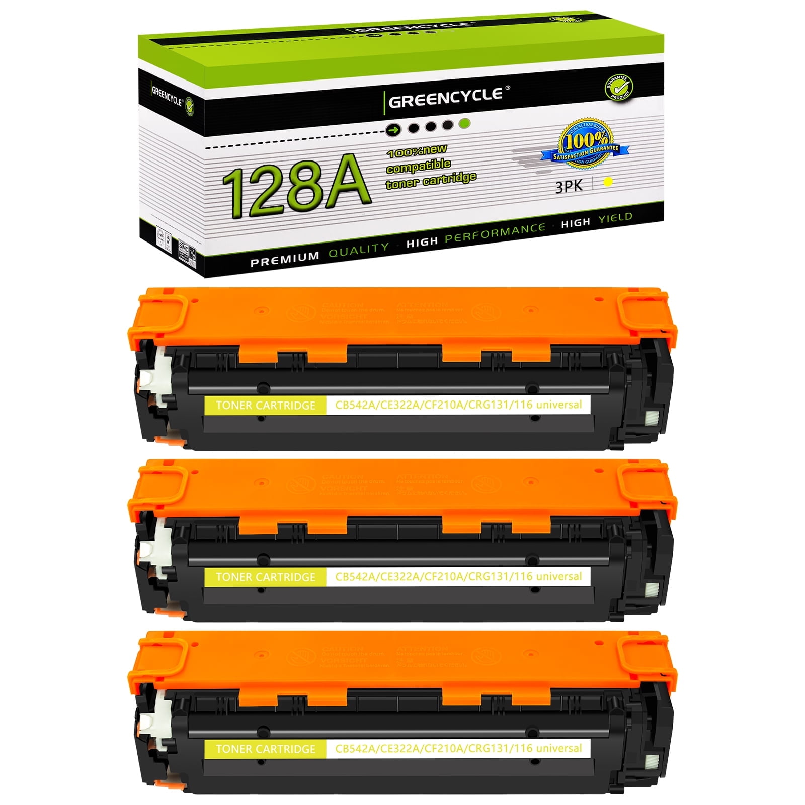 greencycle Compatible Toner Cartridge Replacement for HP 128A CE322A to ...