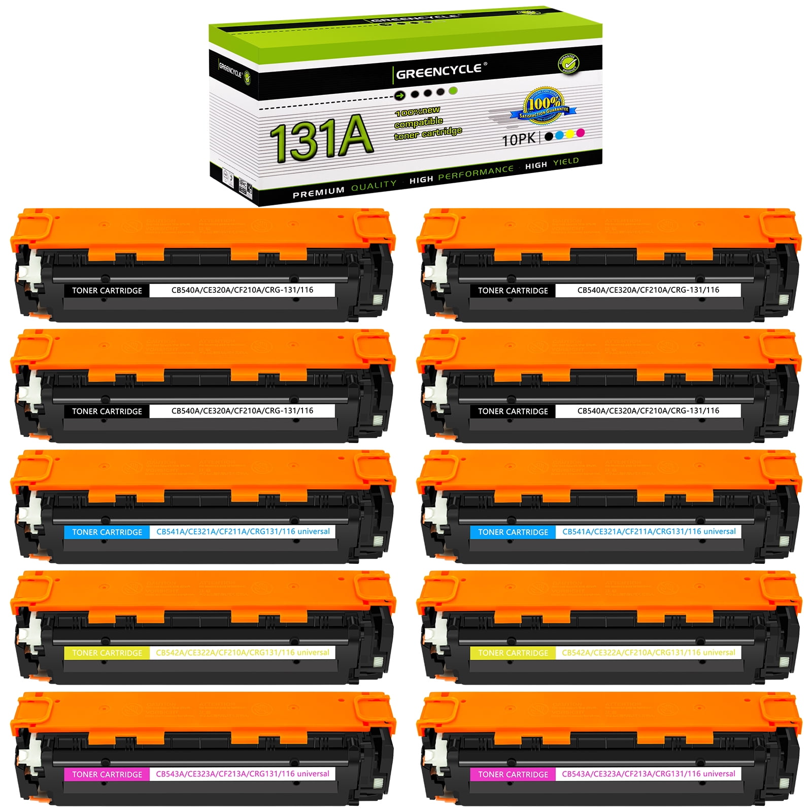 greencycle Compatible Toner Cartridge Replacement for HP 131A CF210A ...