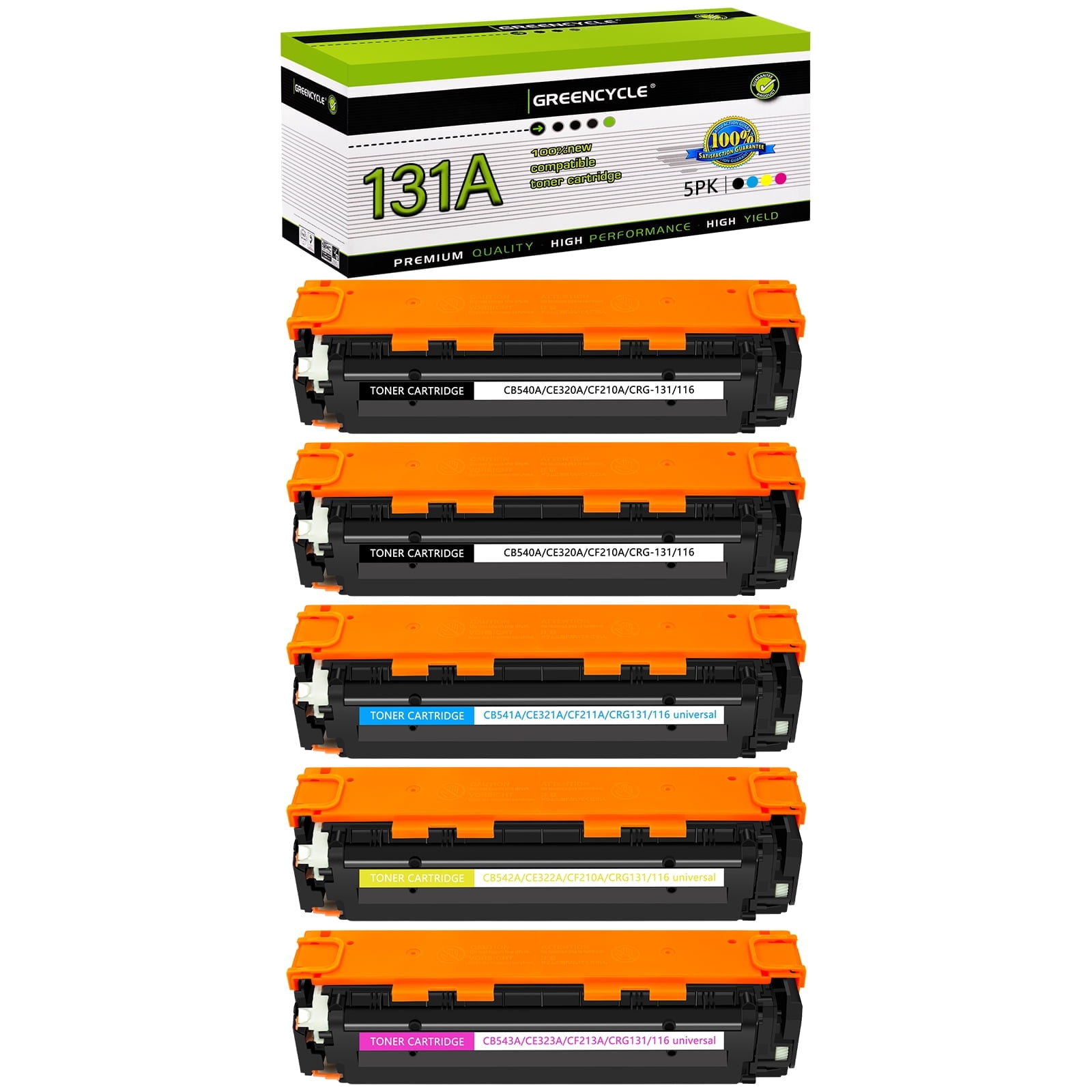 greencycle Compatible Toner Cartridge Replacement for HP 131A CF210A ...