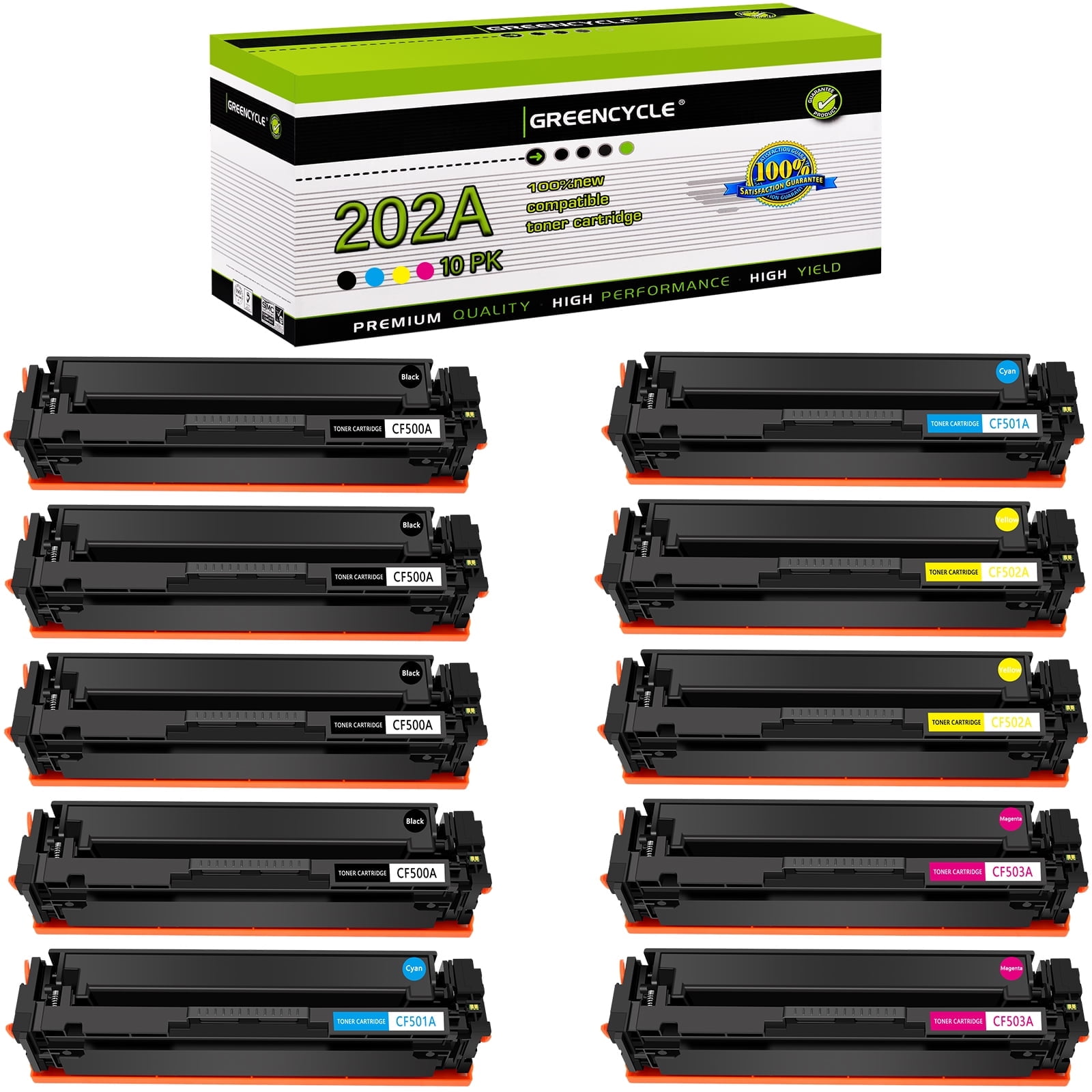 greencycle Compatible Toner Cartridge Replacement for HP 202A CF500A ...