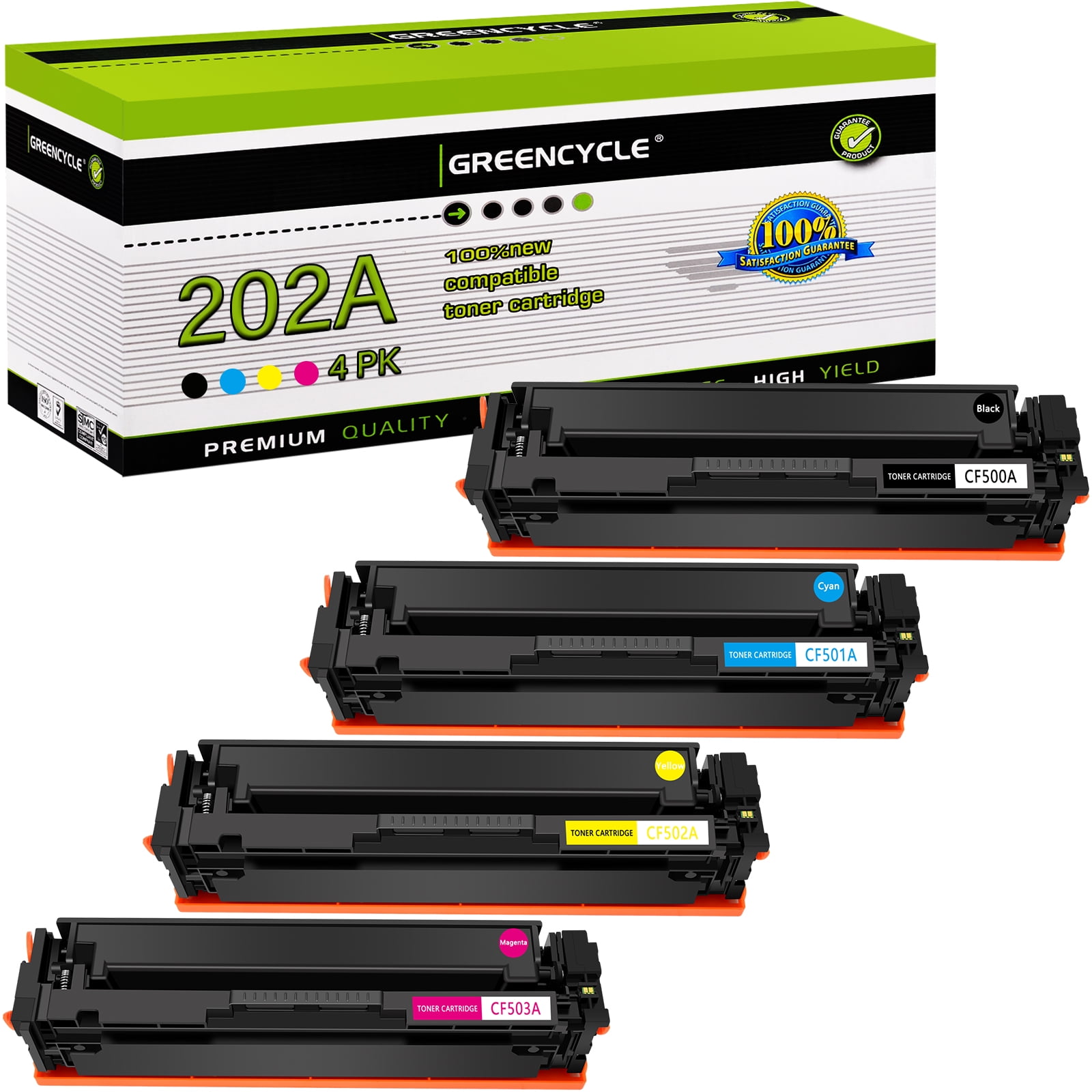 greencycle Compatible Toner Cartridge Replacement for HP 202A CF500A ...