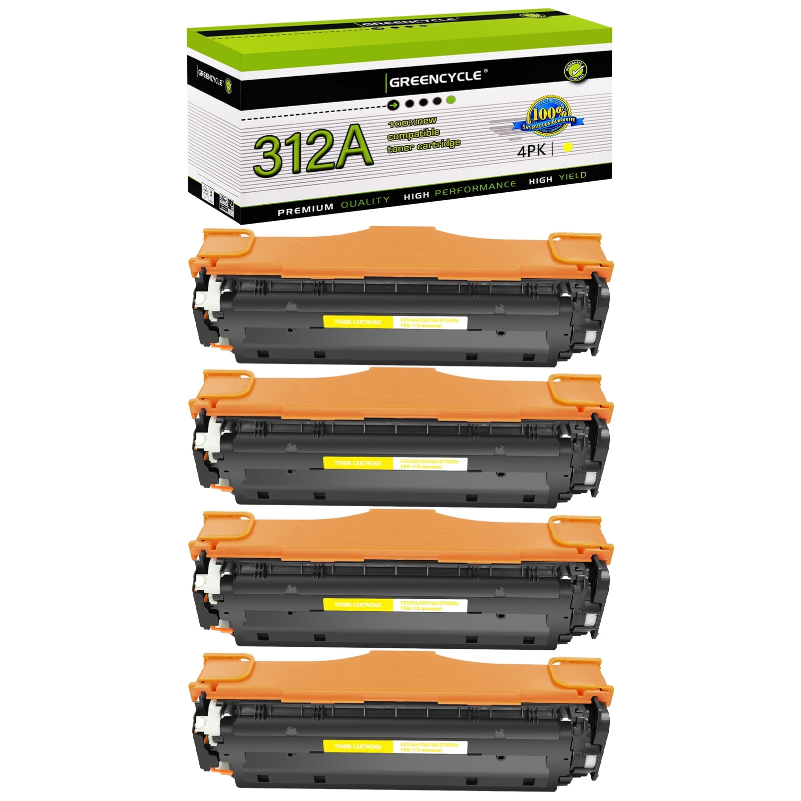 greencycle Compatible Toner Cartridge Replacement for HP 312A CF382A to ...