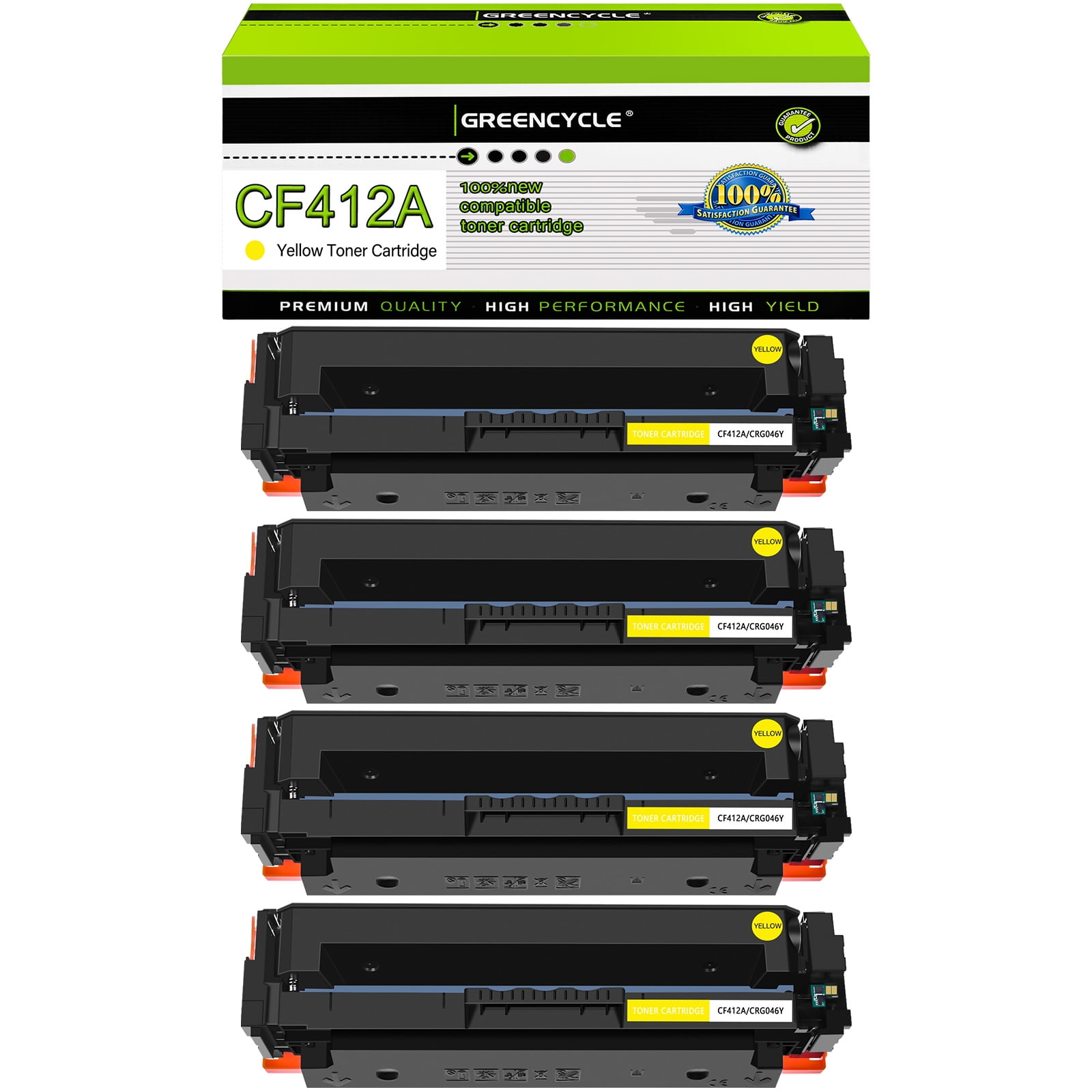 greencycle Compatible Toner Cartridge Replacement for HP 410A CF412A ...