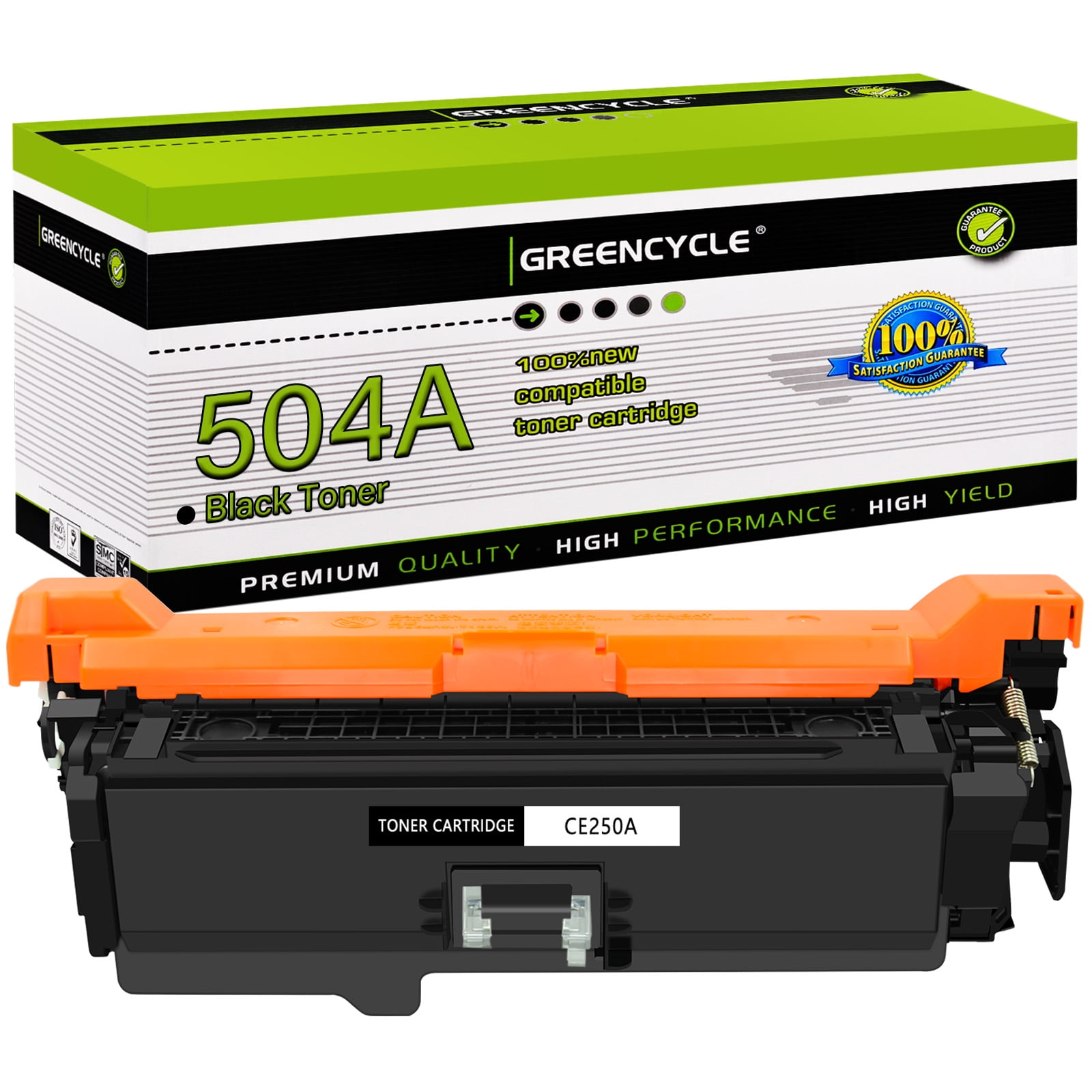 greencycle Compatible Toner Cartridge Replacement for HP 504A CE250A to ...