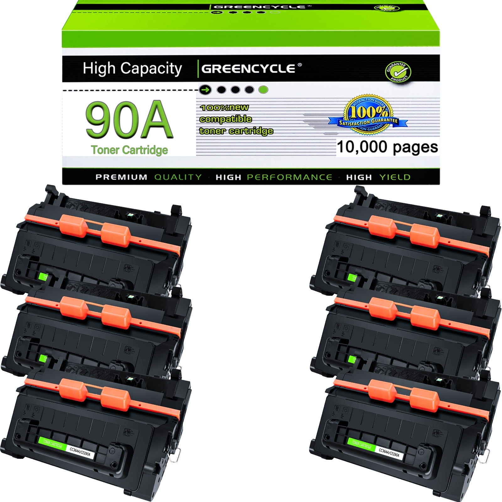 greencycle Compatible Toner Cartridge Replacement for HP 90A Black ...