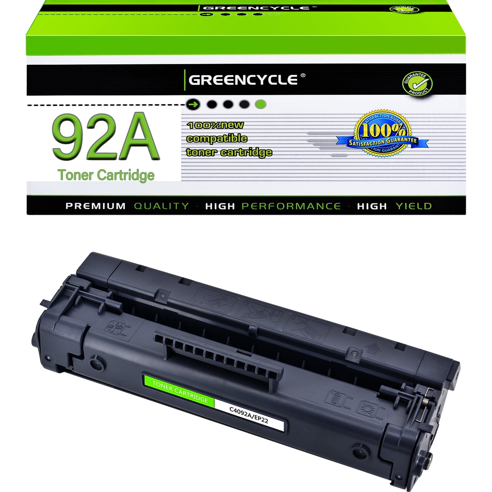greencycle Compatible Toner Cartridge Replacement for HP 92A Black ...