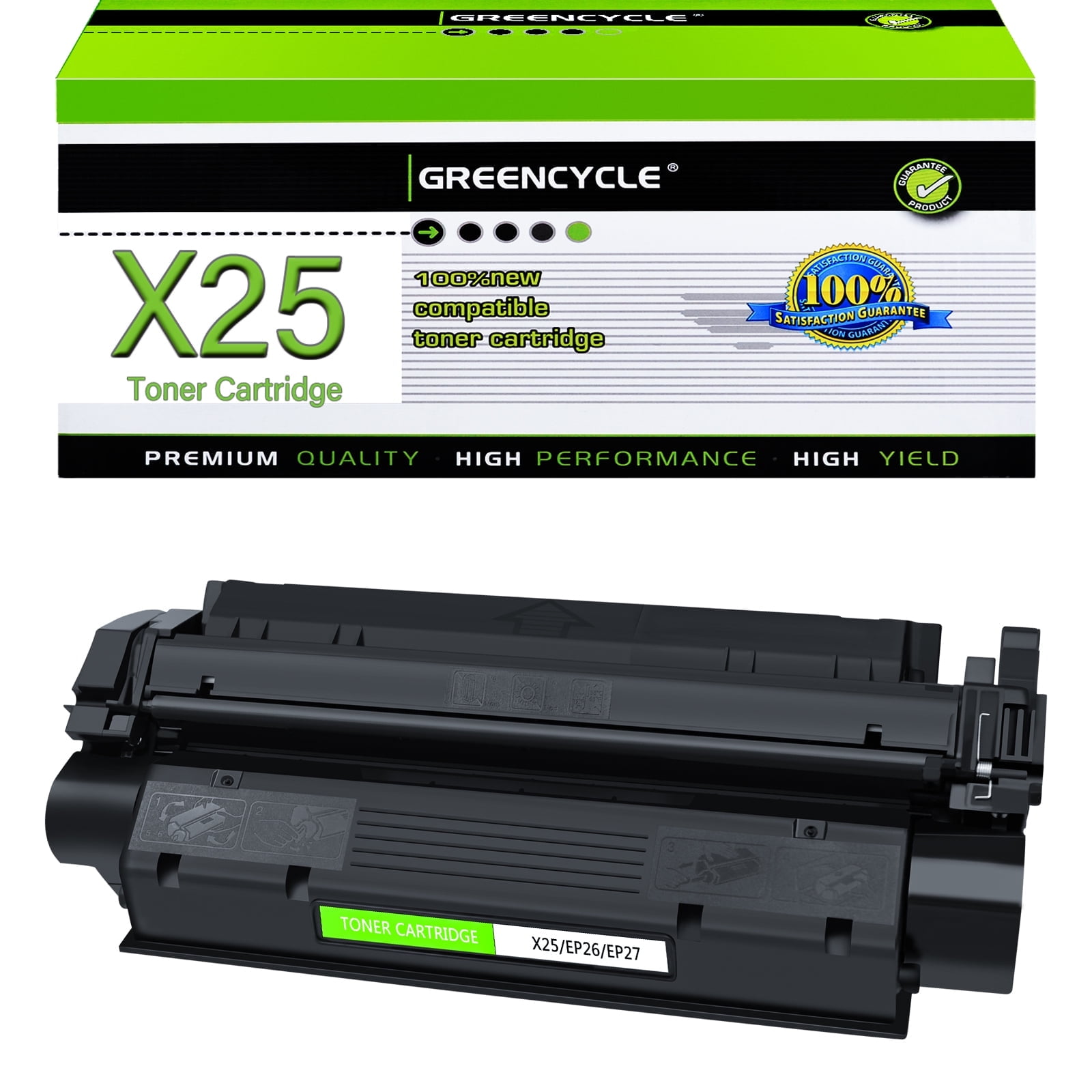 greencycle Compatible Toner Cartridges Replacement for Canon X25 X-25 ...