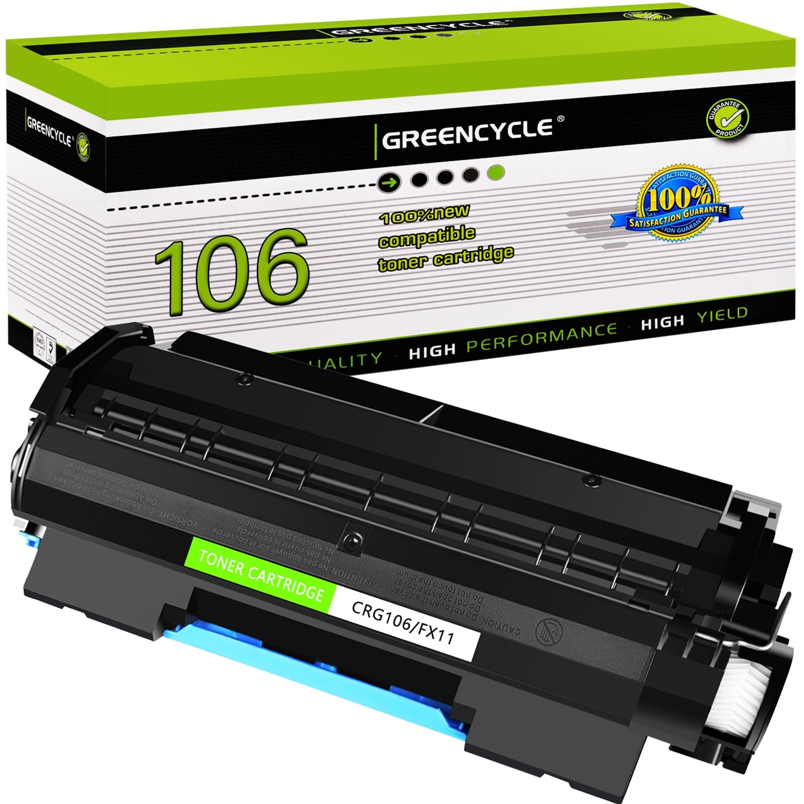 greencycle Compatible Toner Cartridges Replacement for Canon C106 CRG 106 0264B001AA Black Use ...