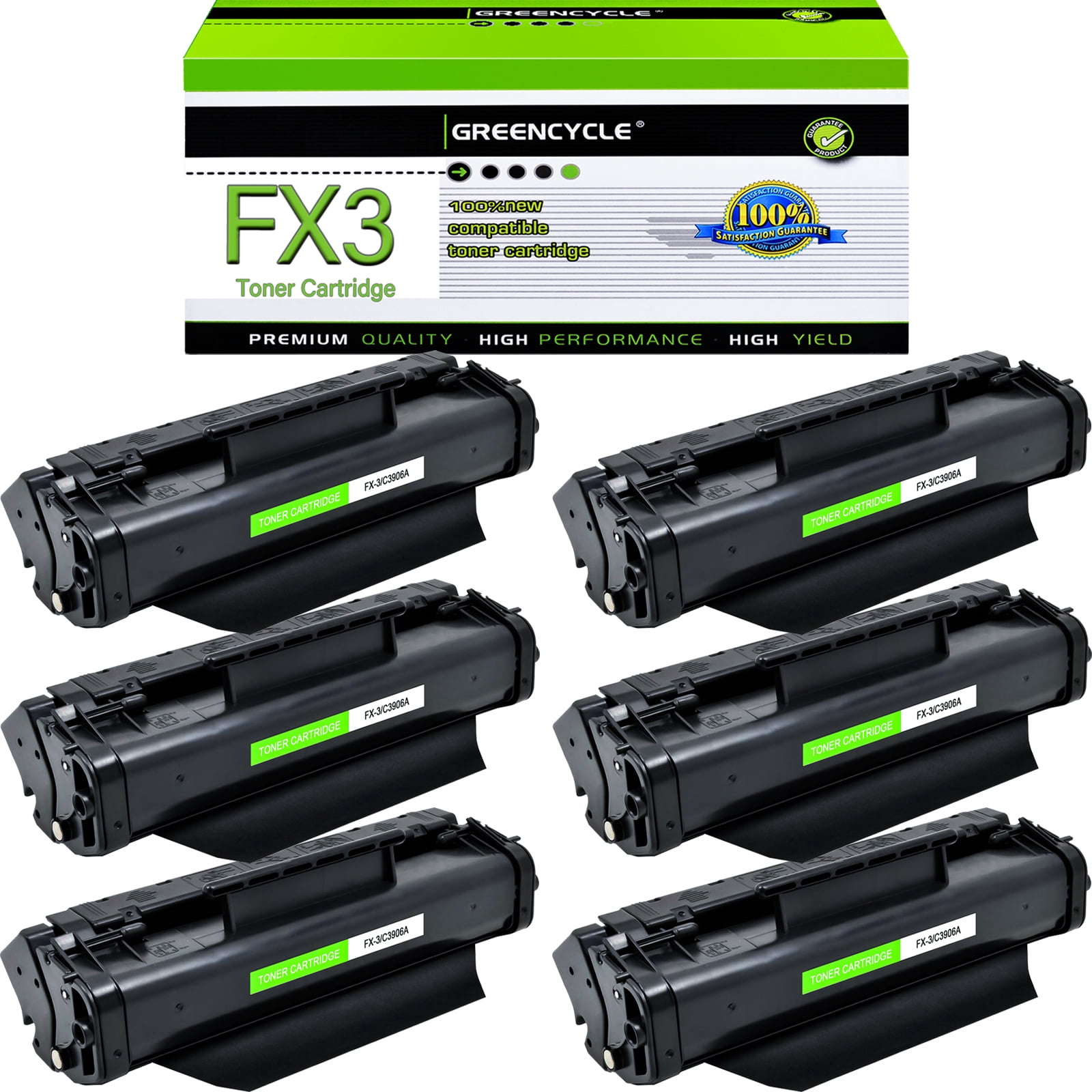 greencycle Compatible Toner Replacement for Canon FX3 Black Toner ...
