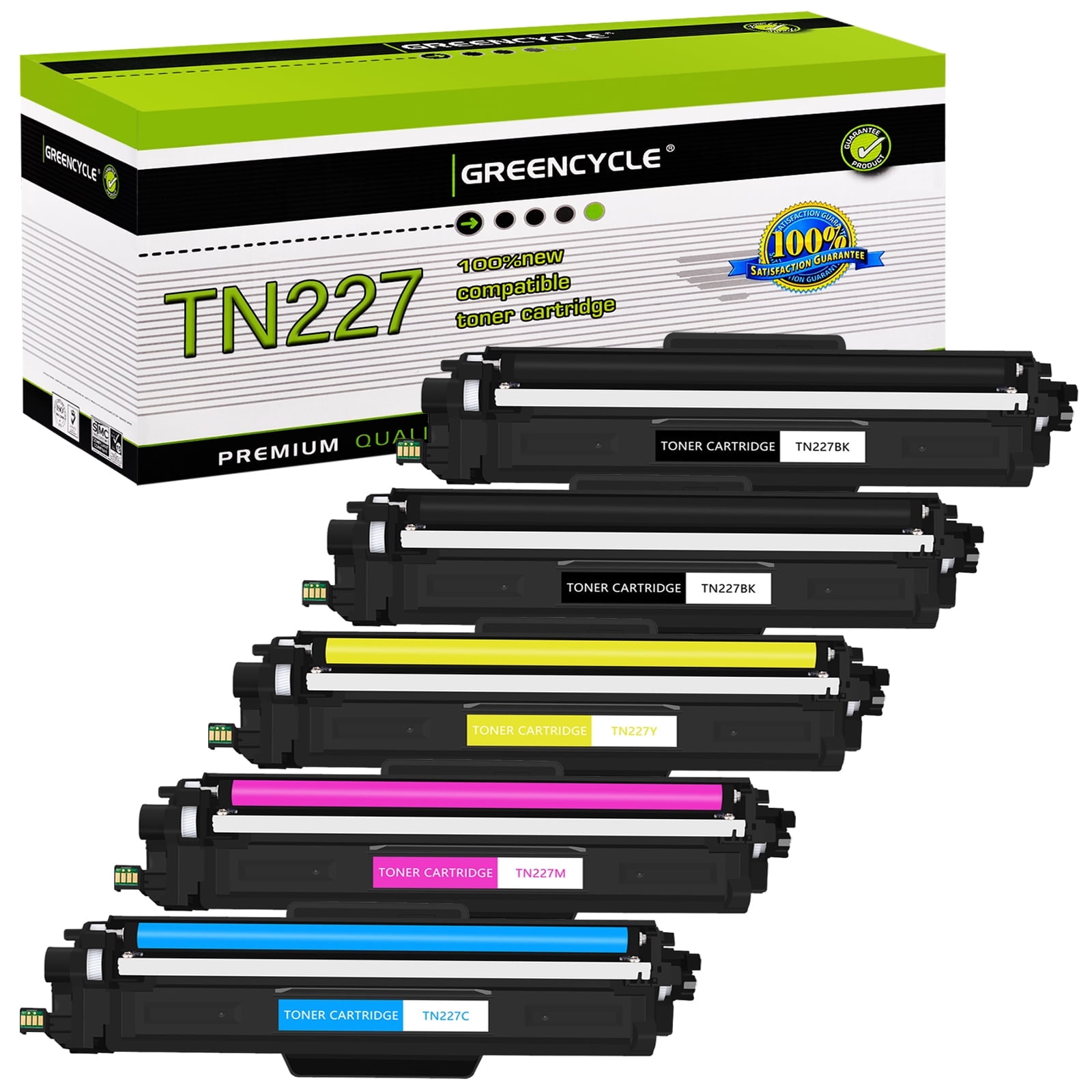 greencycle TN227 TN223 High yield Toner Cartridge Compatible for ...
