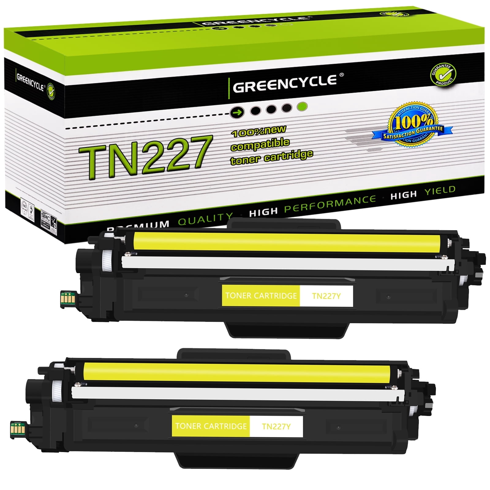 greencycle TN227 TN223 Yellow Toner Cartridge Compatible for Brother TN ...