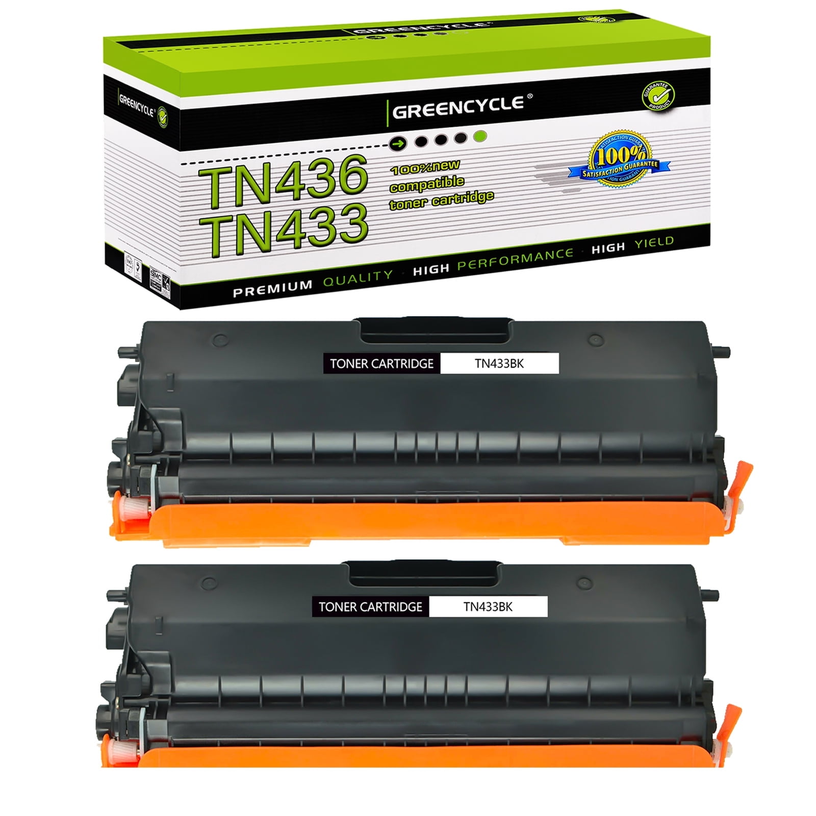 greencycle TN436 TN433 Black Toner Cartridge Compatible for Brother TN ...