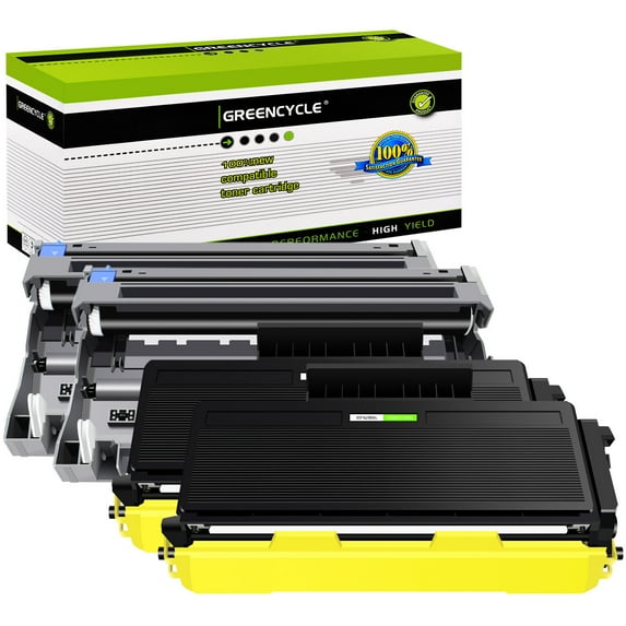 greencycle TN580 DR520 High Yield Black Toner Cartridges & Drum Unit ...