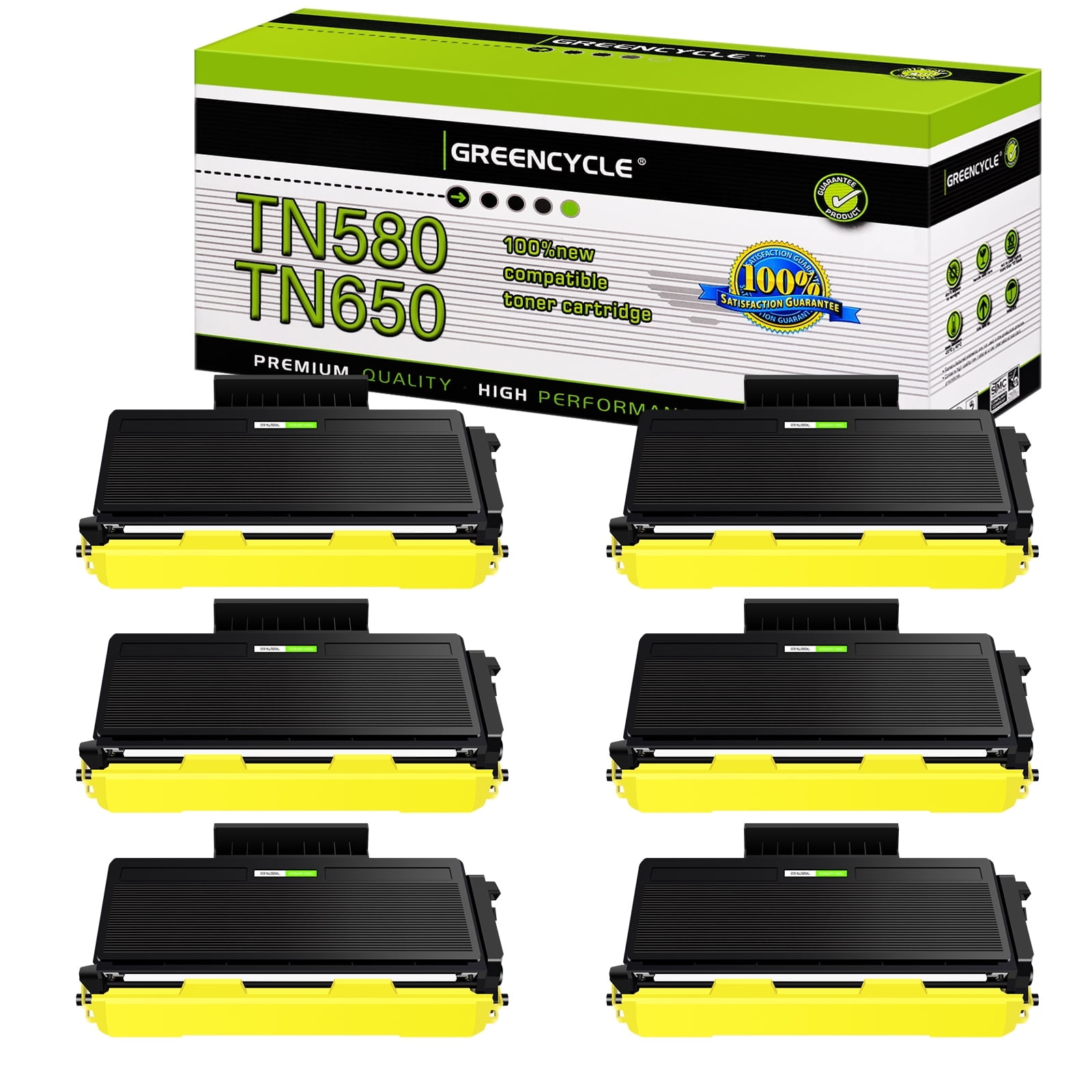 greencycle TN580 TN650 High yield Toner Cartridge Compatible for ...