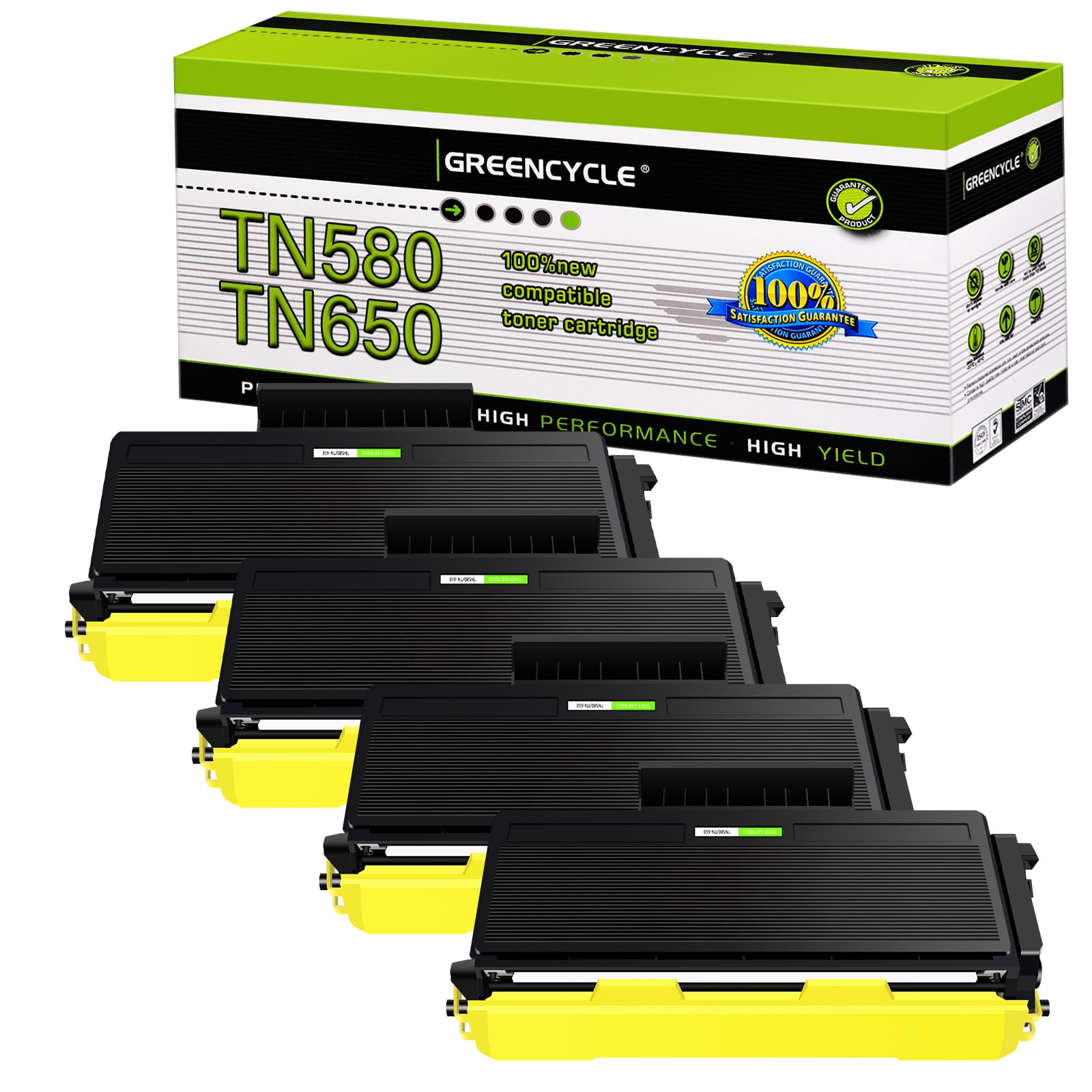 greencycle TN580 TN650 High yield Toner Cartridge Compatible for ...
