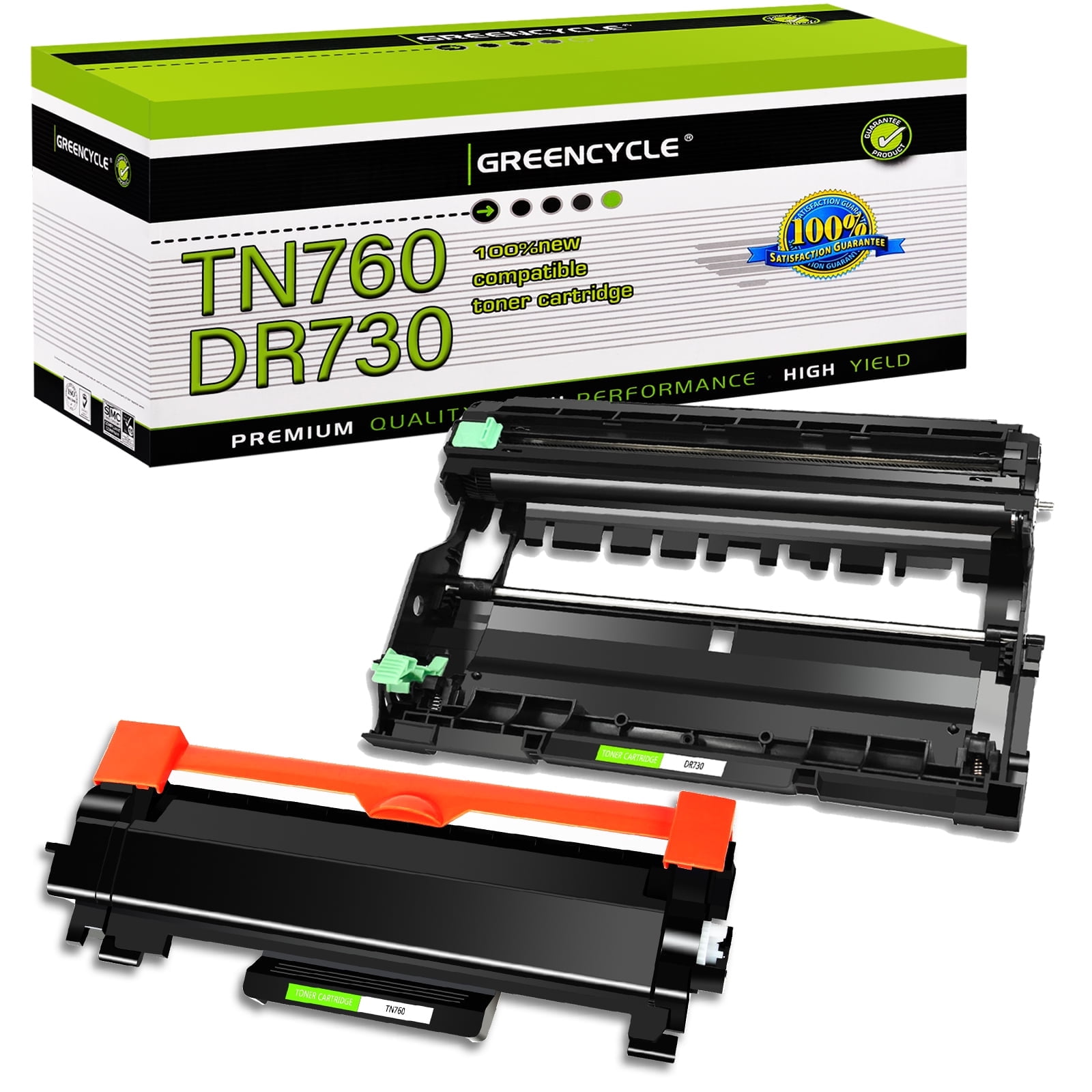 greencycle TN760 TN730 Toner Cartridge and DR730 Drum Unit Replacement ...