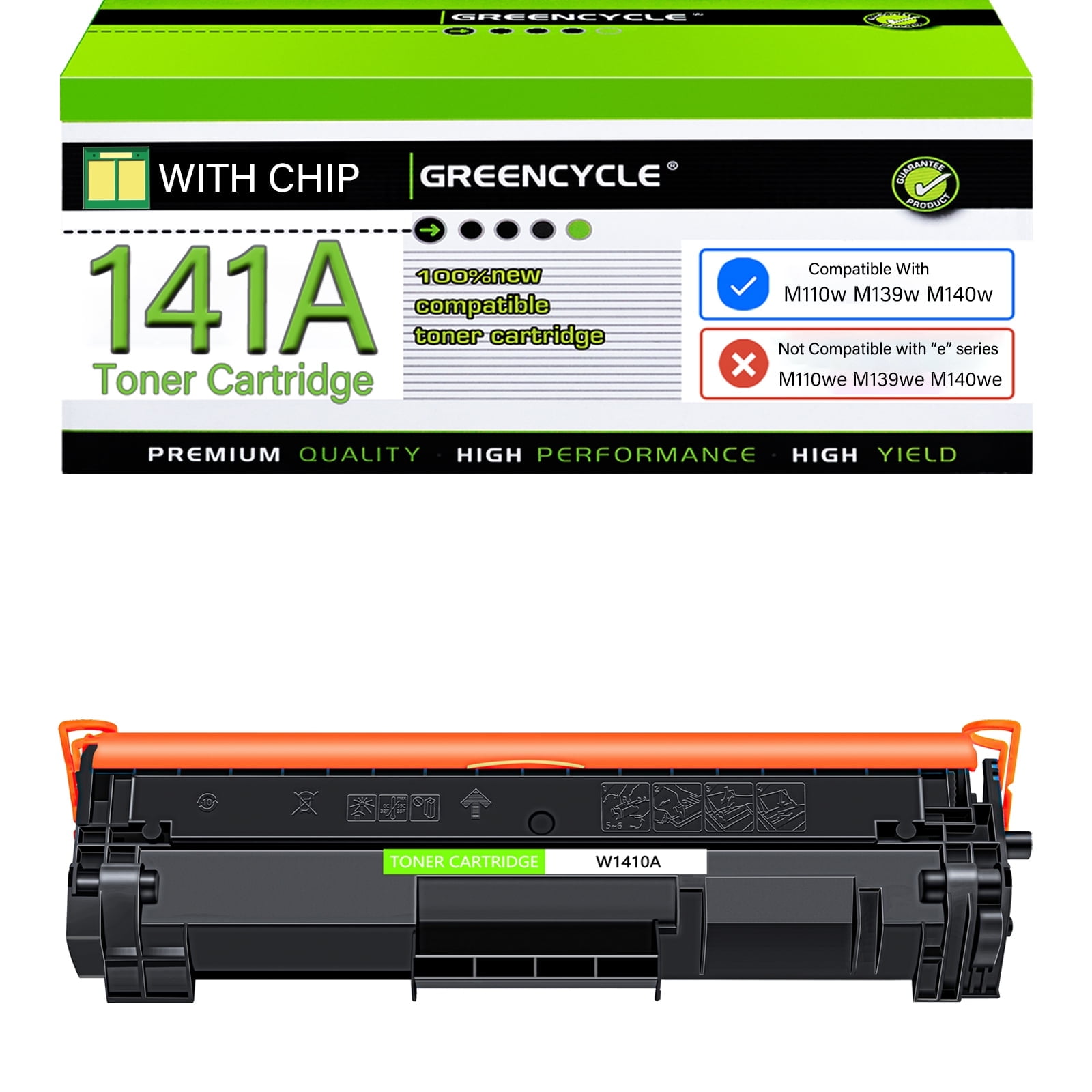 greencycle W1410A Compatible Replacement for Hp 141A Black Toner ...