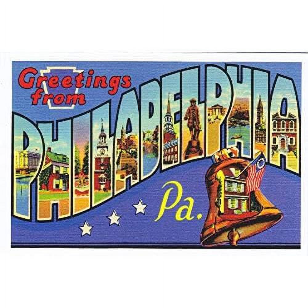 greetings from philadelphia, pa. postcard [reprint vintage large letter ...